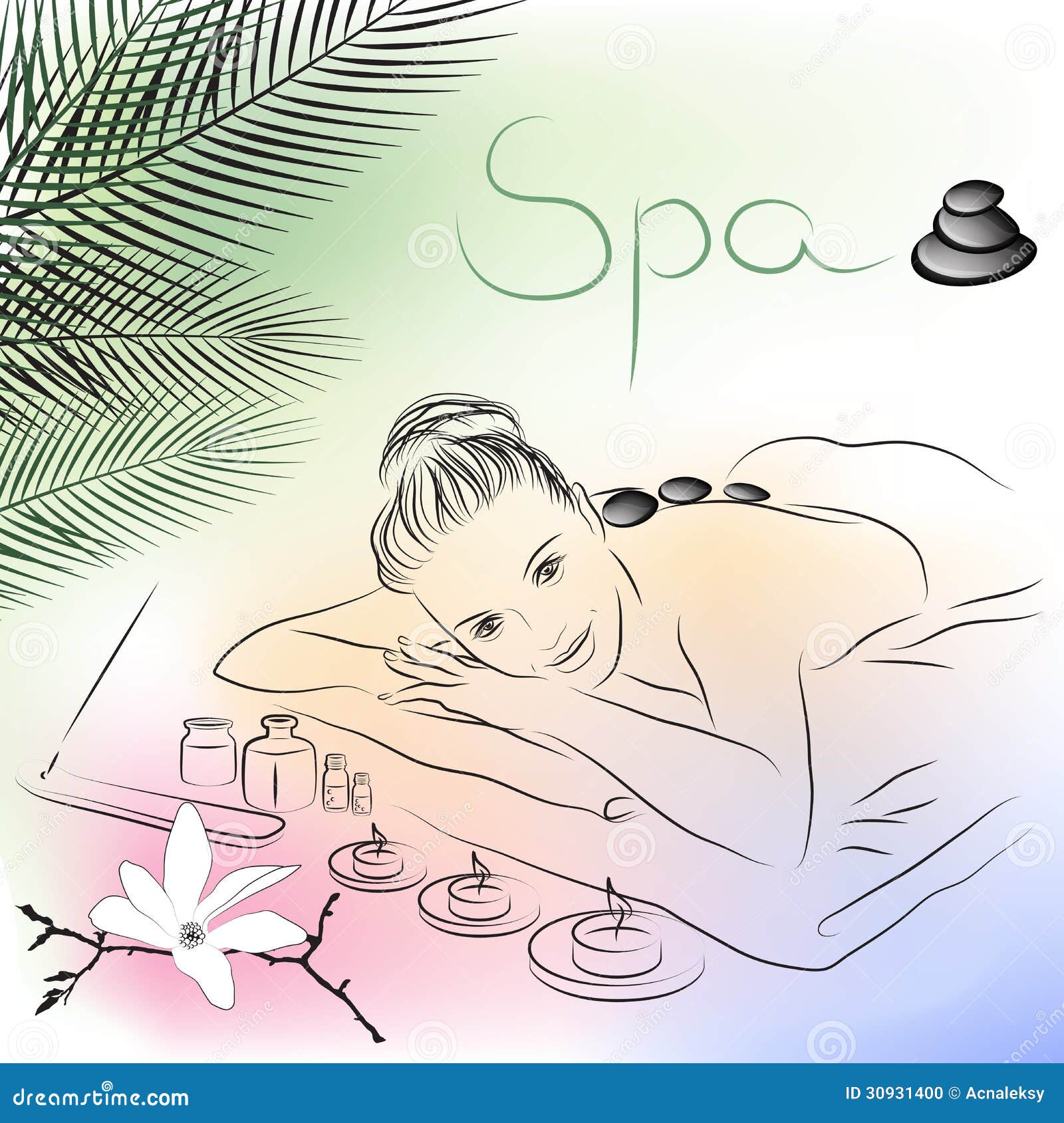 Lying For Spa Massage Stock Vector Illustration Of Lifestyle 30931400