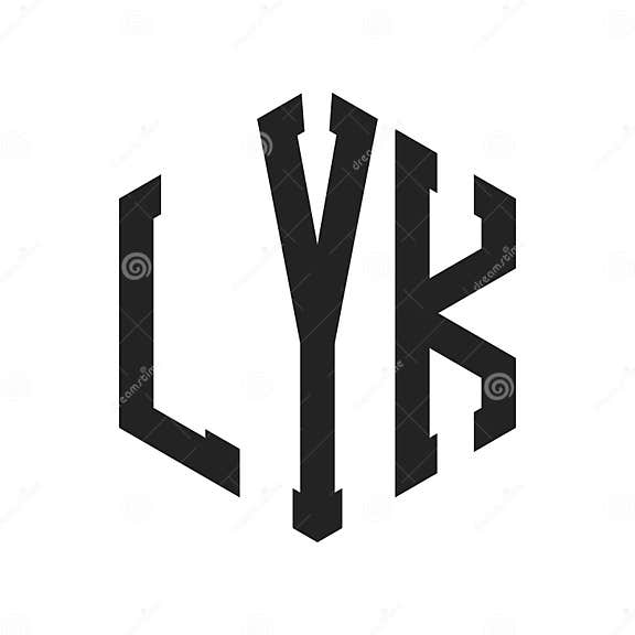 LYK Logo Design. Initial Letter LYK Monogram Logo Using Hexagon Shape ...