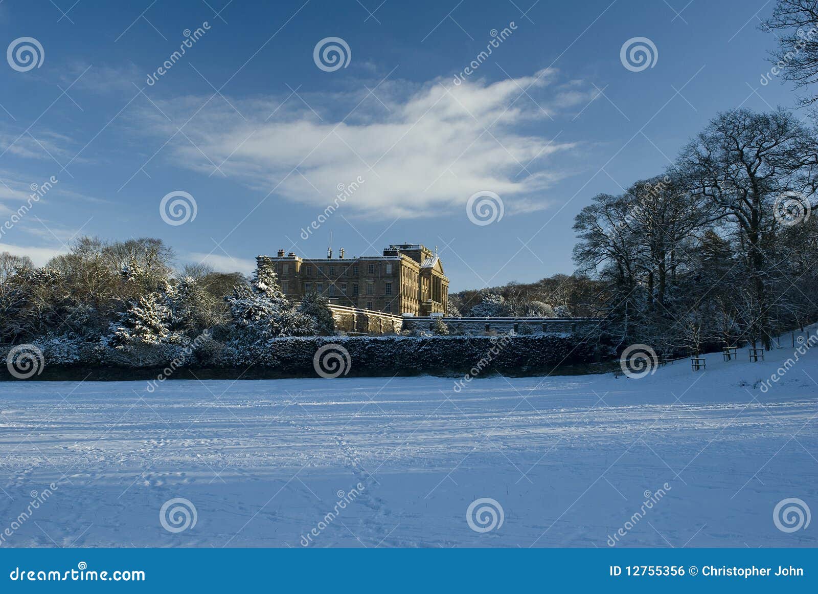 Lyme Pasillo en la nieve foto de archivo. Imagen de grande - 12755356