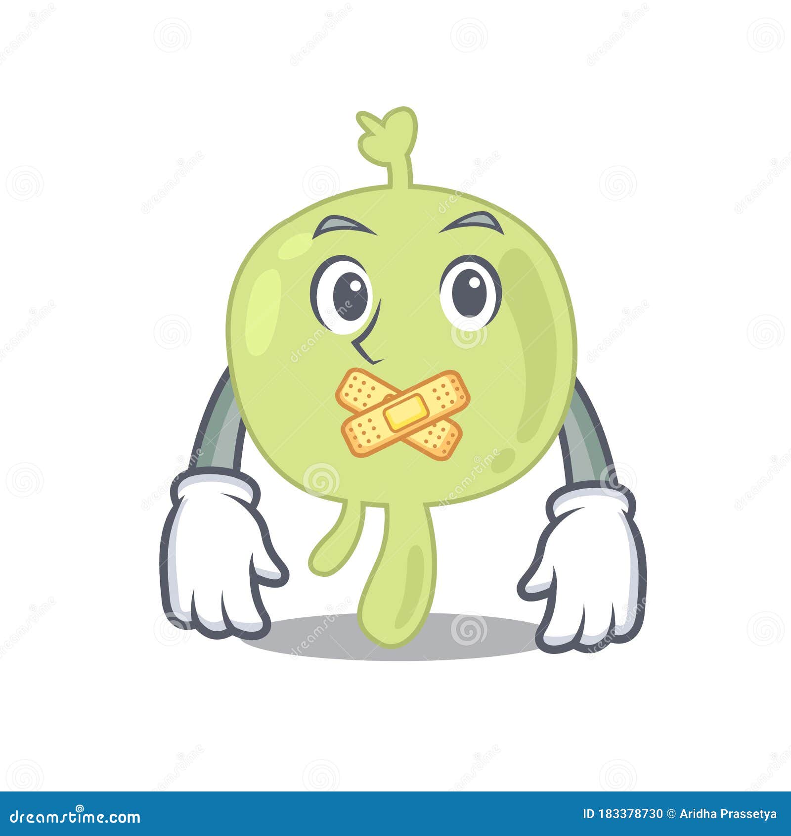 Lymph Node Cartoon Character Style Having Strange Silent Face Stock ...