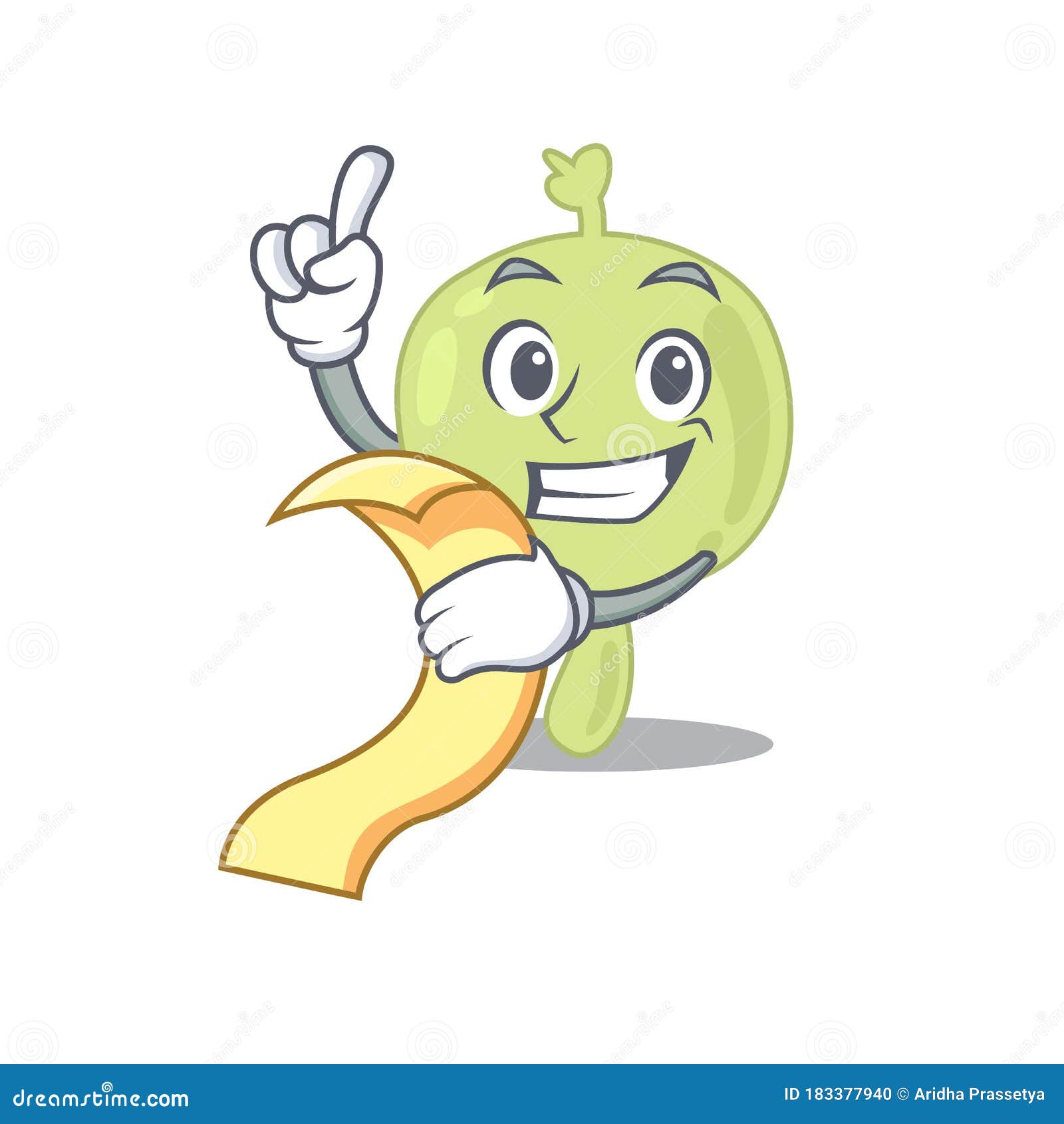 Lymph Node Mascot Character Style With A Menu On His Hand Vector ...