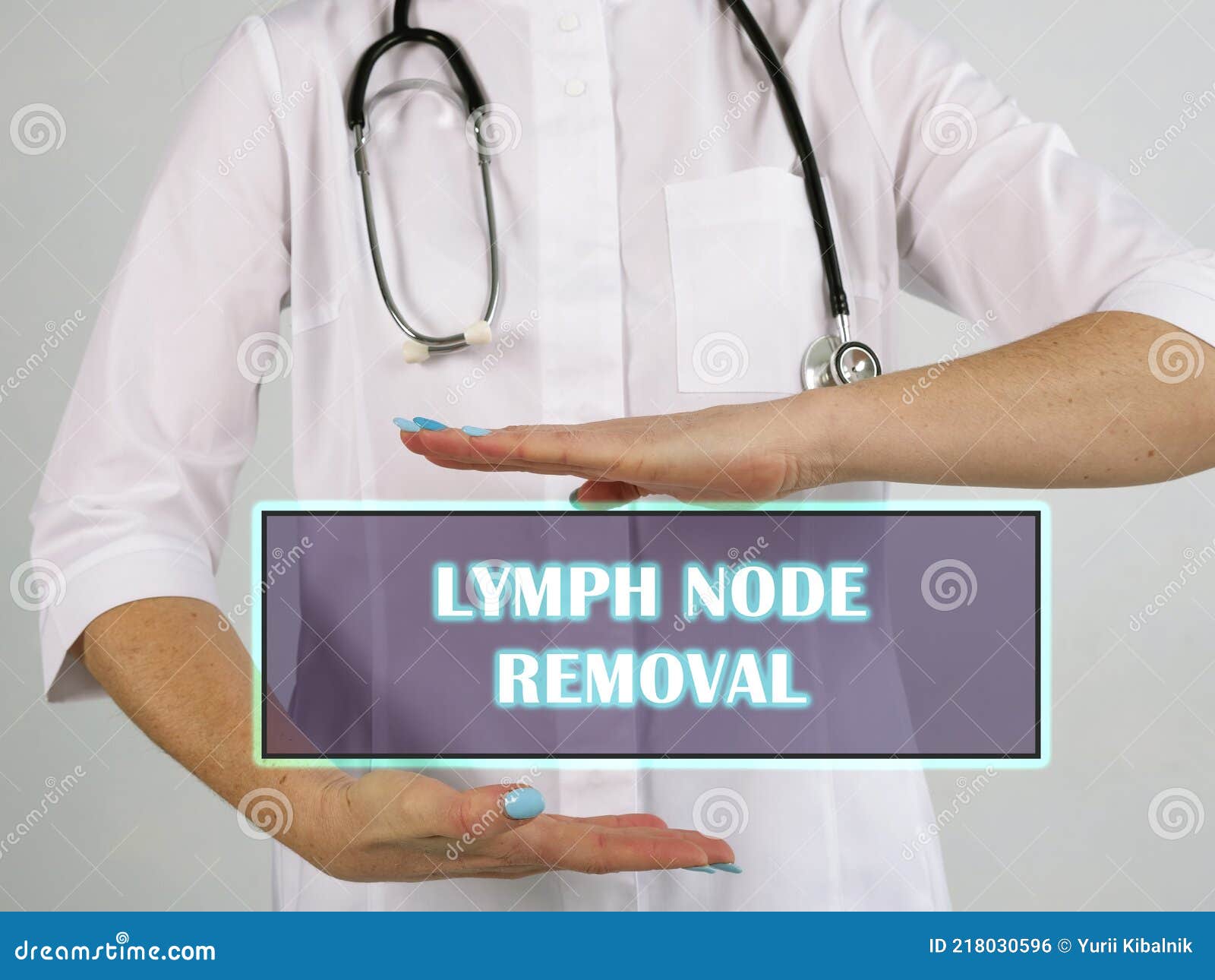 LYMPH NODE REMOVAL Lymphadenectomy Text in Virtual Screen Stock Photo ...
