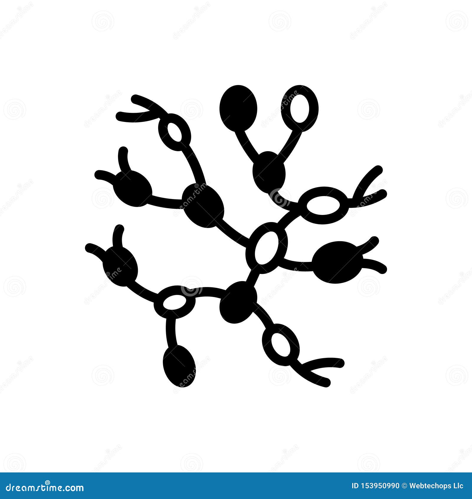 Black Solid Icon for Lymph Nodes, Vessel and Circulatory Stock Vector ...
