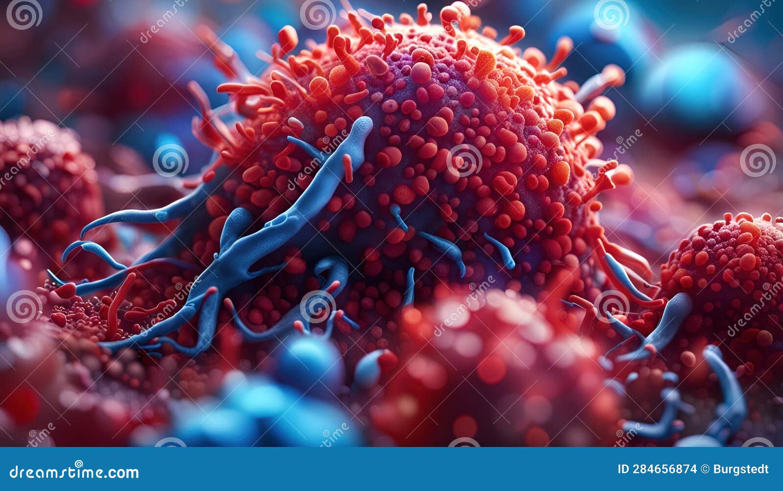 Lymphocytes Cell in the Immune System Reacting and Attacking a ...