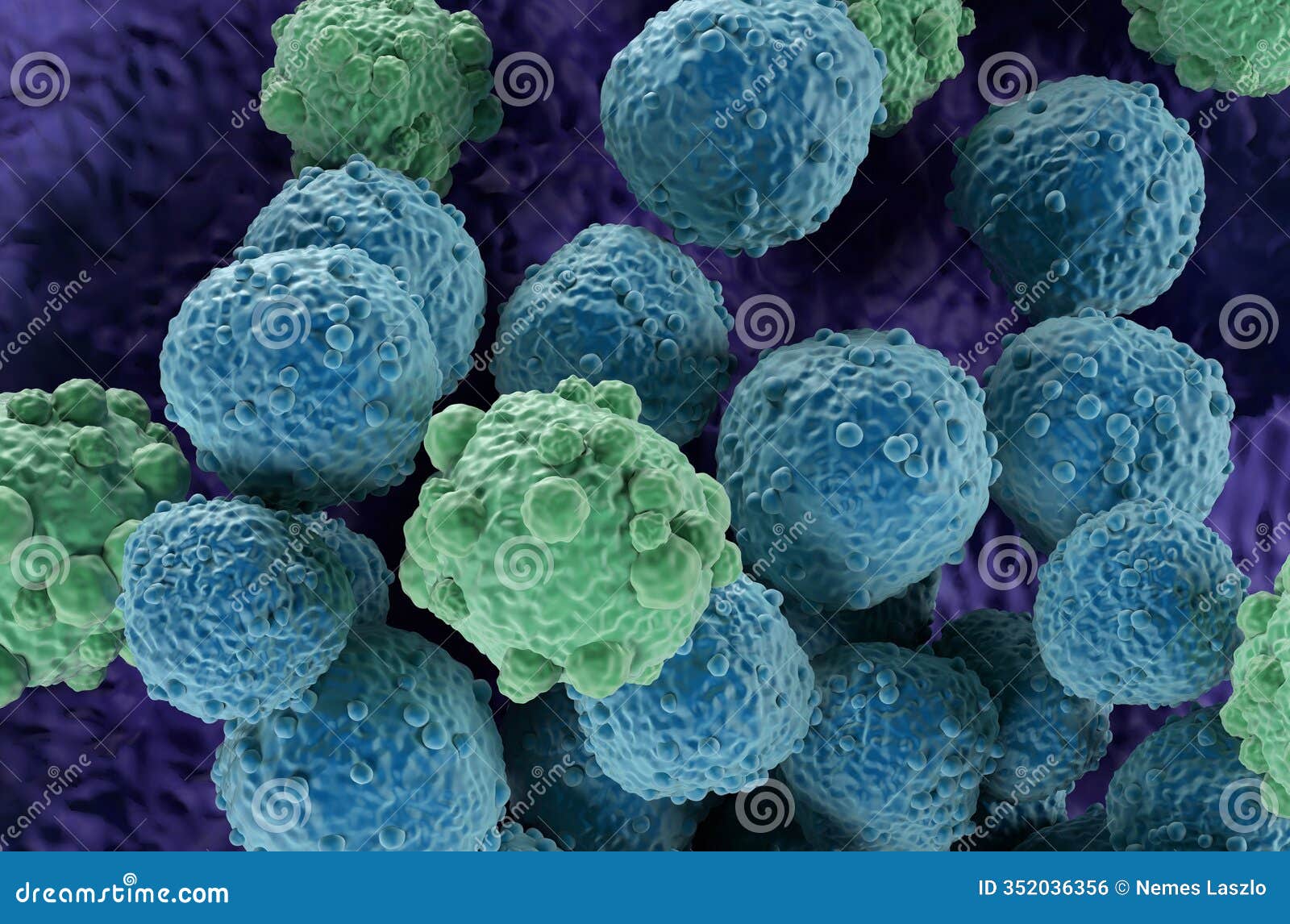 Lymphoma Cells - Isometric View 3d Illustration Stock Illustration ...
