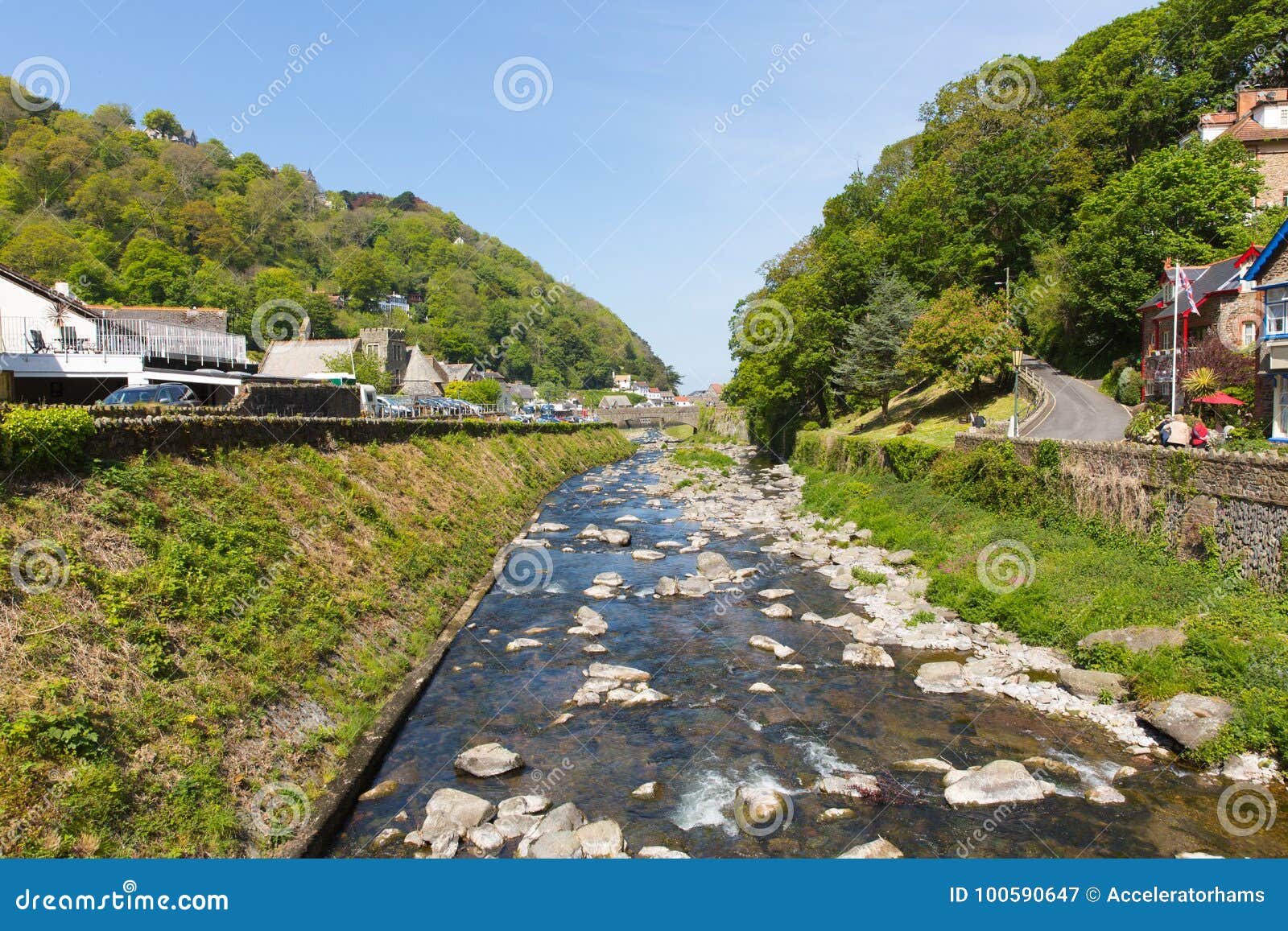 Lynmouth Devon England UK River Running through the Town Stock Image ...