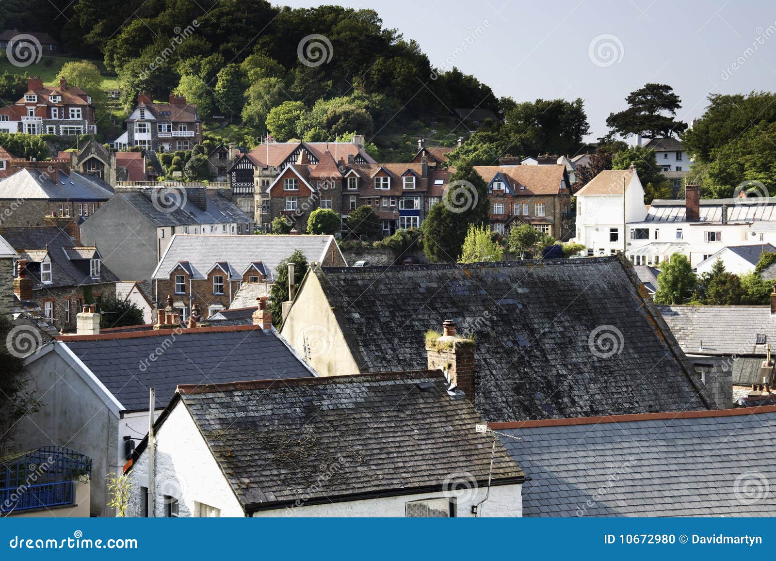 Lynton devon stock photo. Image of house, town, mist - 10672980