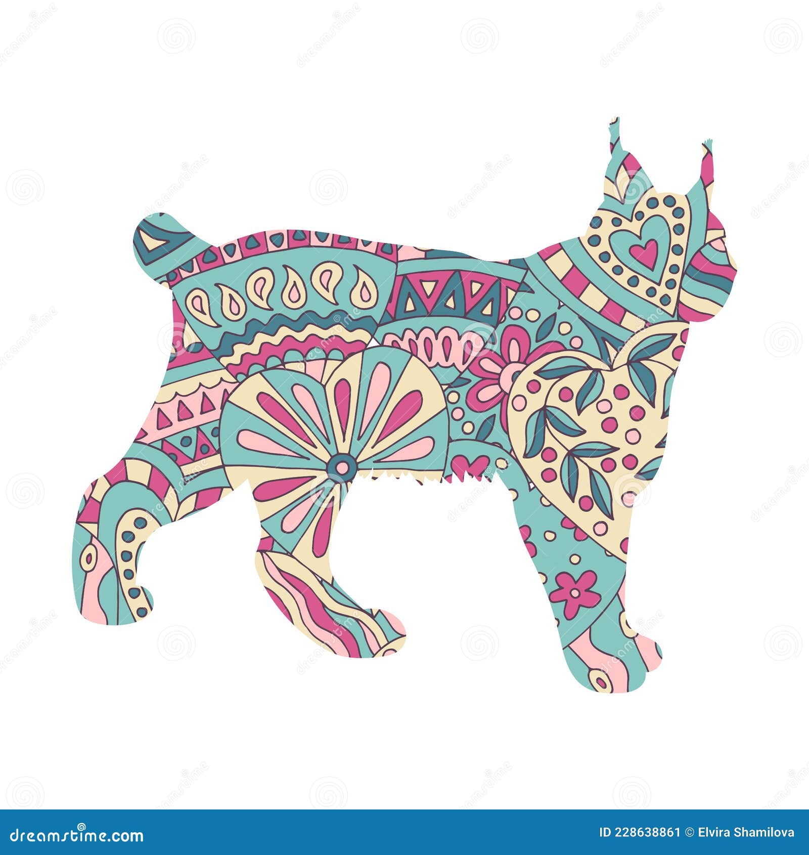 Lynx with an Abstract Pattern Stock Vector - Illustration of beautiful ...