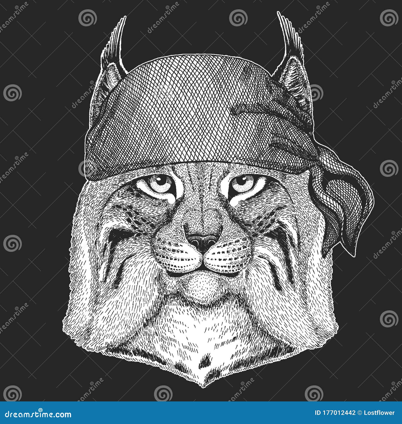 LYNX / Bobcat Head Tattoo. Psychedelic Vector Illustration ... LYNX / Bobcat Head Tattoo. Psychedelic Vector Illustration ...