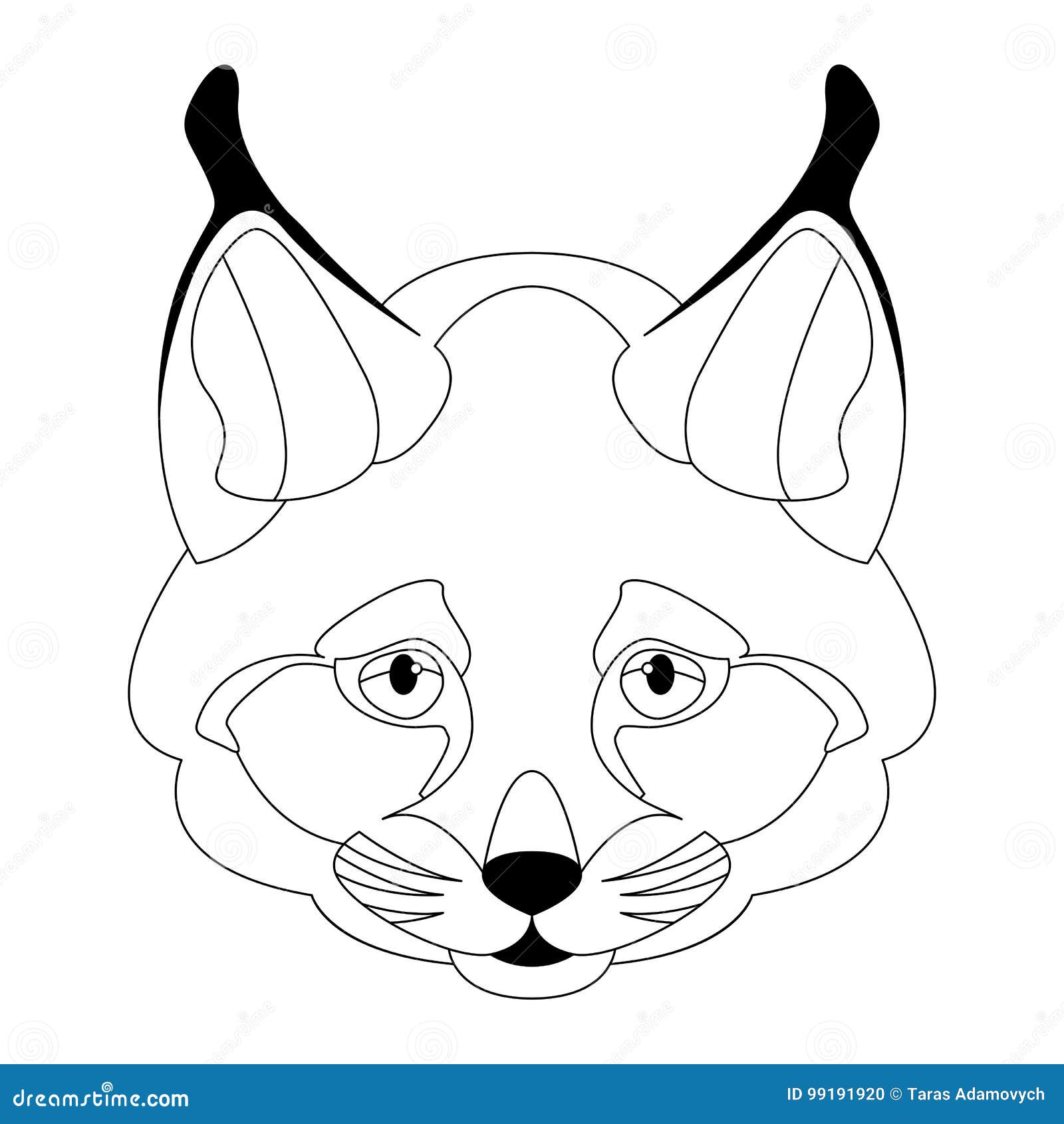 Lynx Face Vector Illustration Line Stock Vector - Illustration of lynx ...