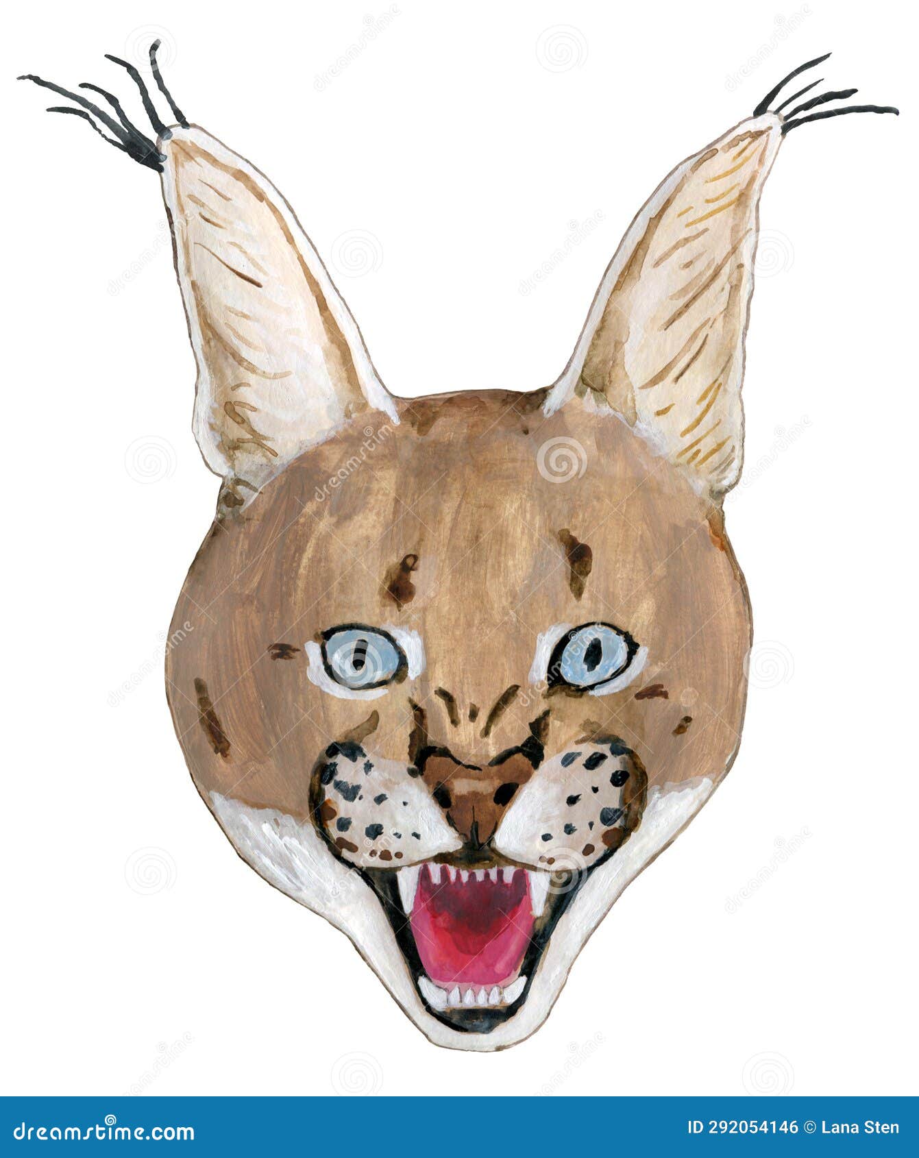 Lynx head stock illustration. Illustration of beast - 292054146