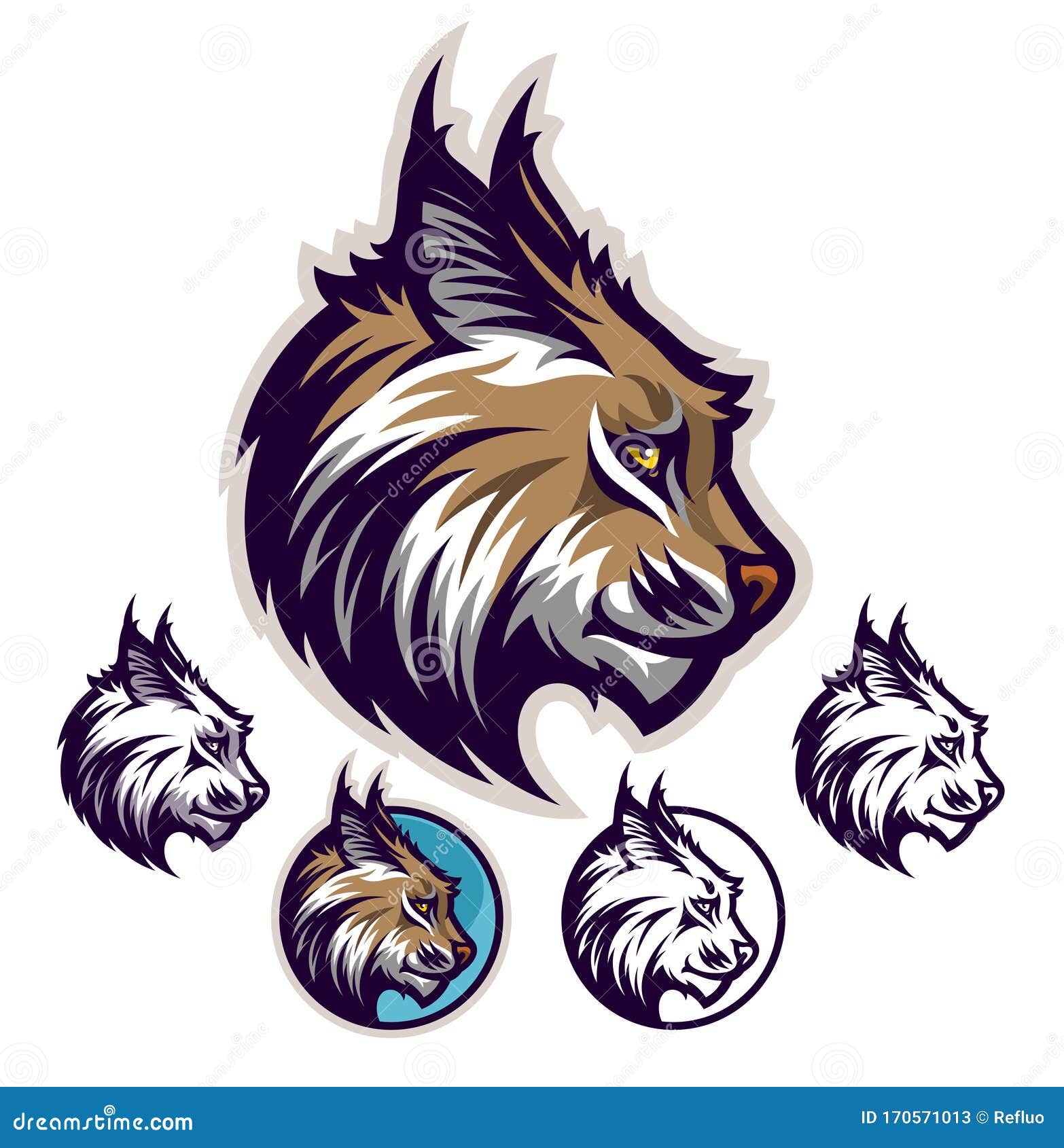 Lynx profile emblem stock vector. Illustration of logo - 170571013