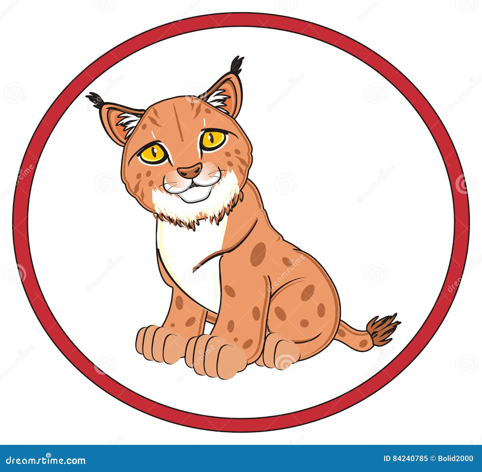 Lynx in the road sign stock illustration. Illustration of portrait ...