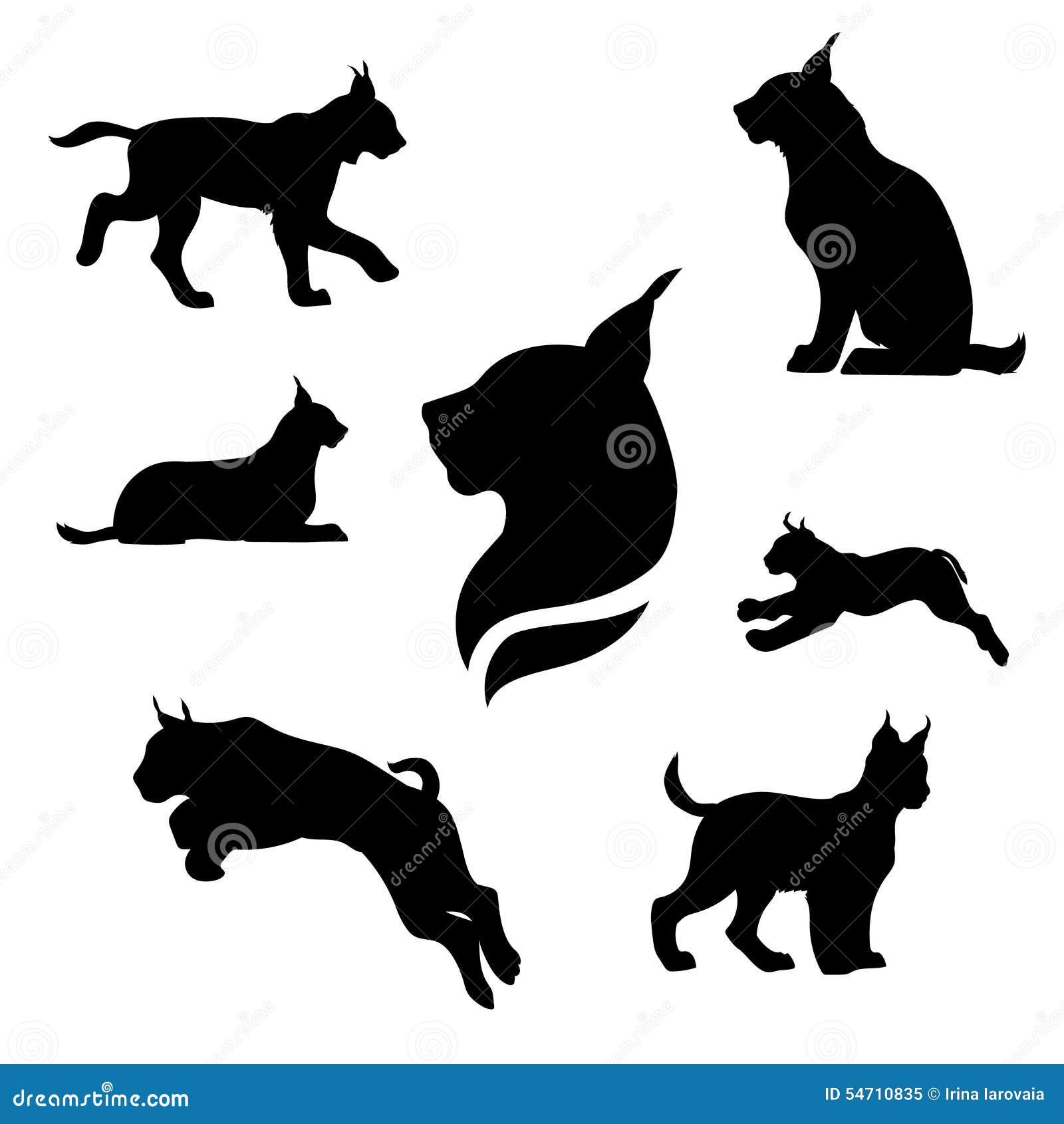 Lynx set vector stock vector. Illustration of running - 54710835