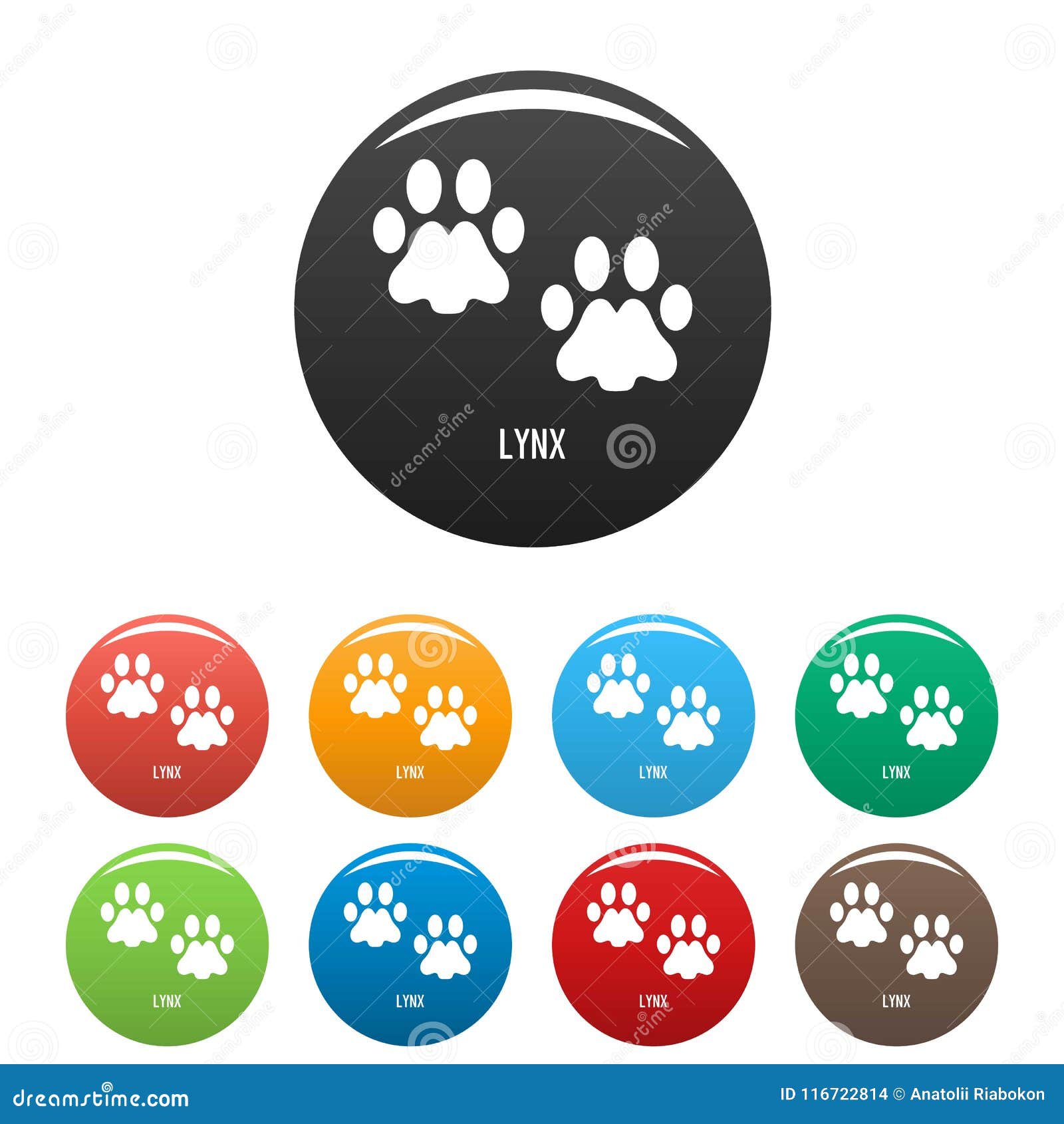 Lynx Step Icons Set Color Vector Stock Vector - Illustration of black ...