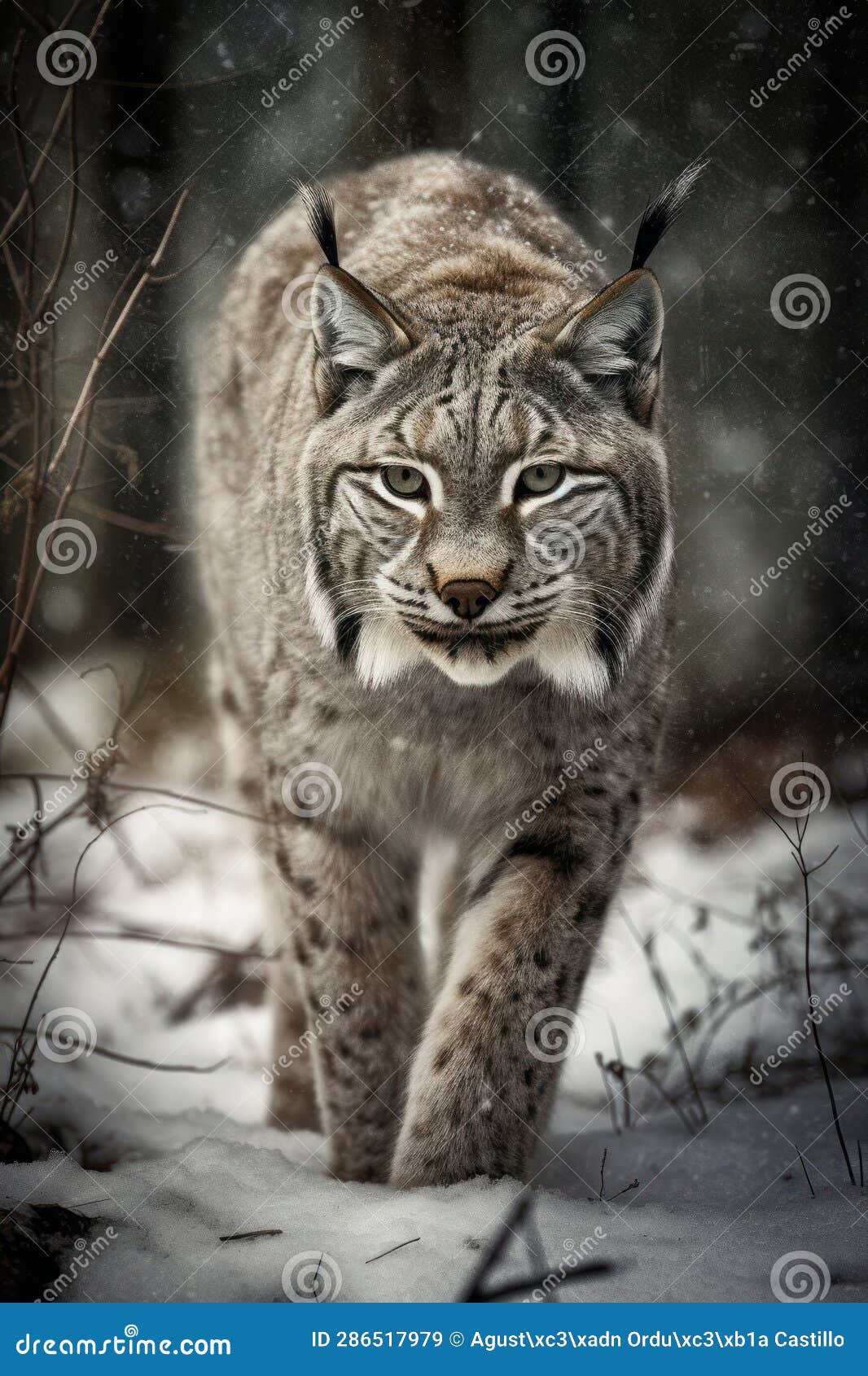 Bobcat Prowling Mosaic Vector Illustration | CartoonDealer.com #129955778