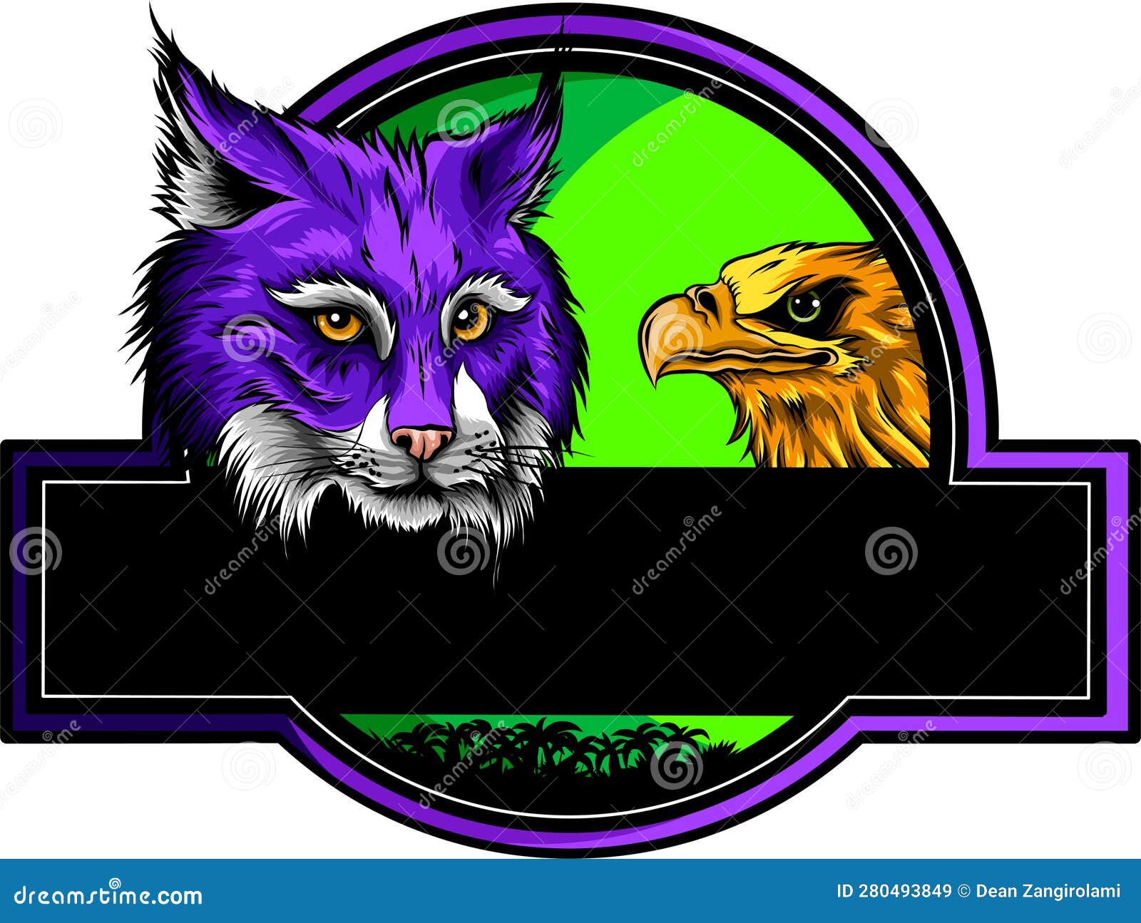 Wildcat Logo On Grey Background Cartoon Vector | CartoonDealer.com ...