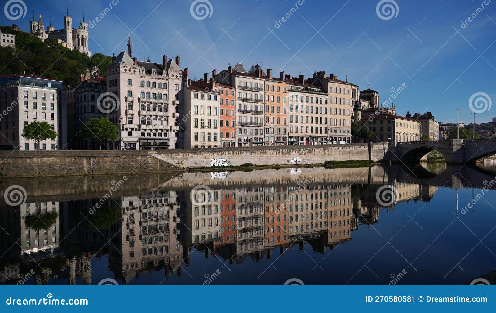 Lyon, France editorial photo. Image of waterway, facade - 270580581