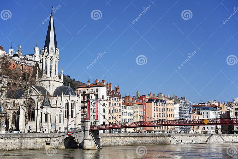 Lyon landscape stock image. Image of lyon, scene, house - 19883679