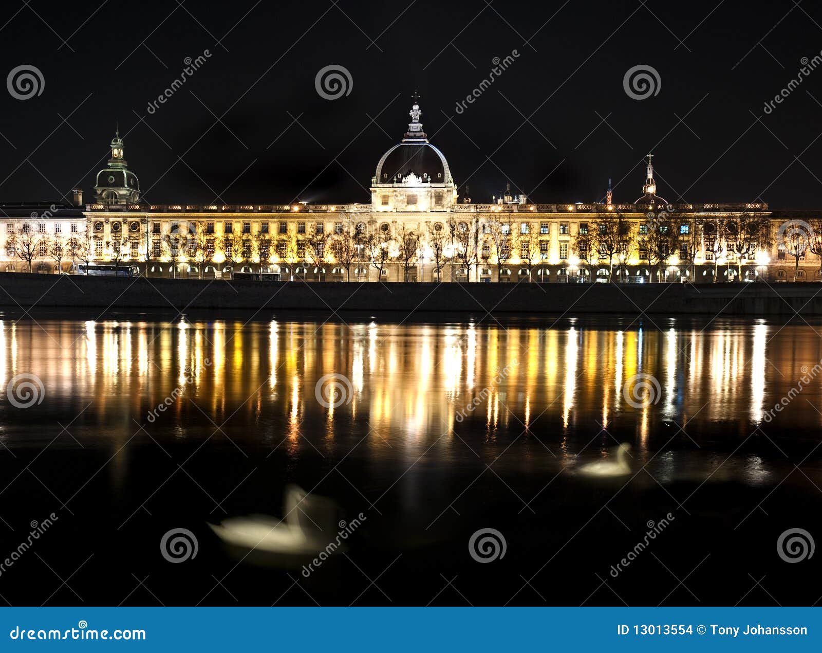 Lyon by Night stock photo. Image of float, downtown, lyon - 13013554