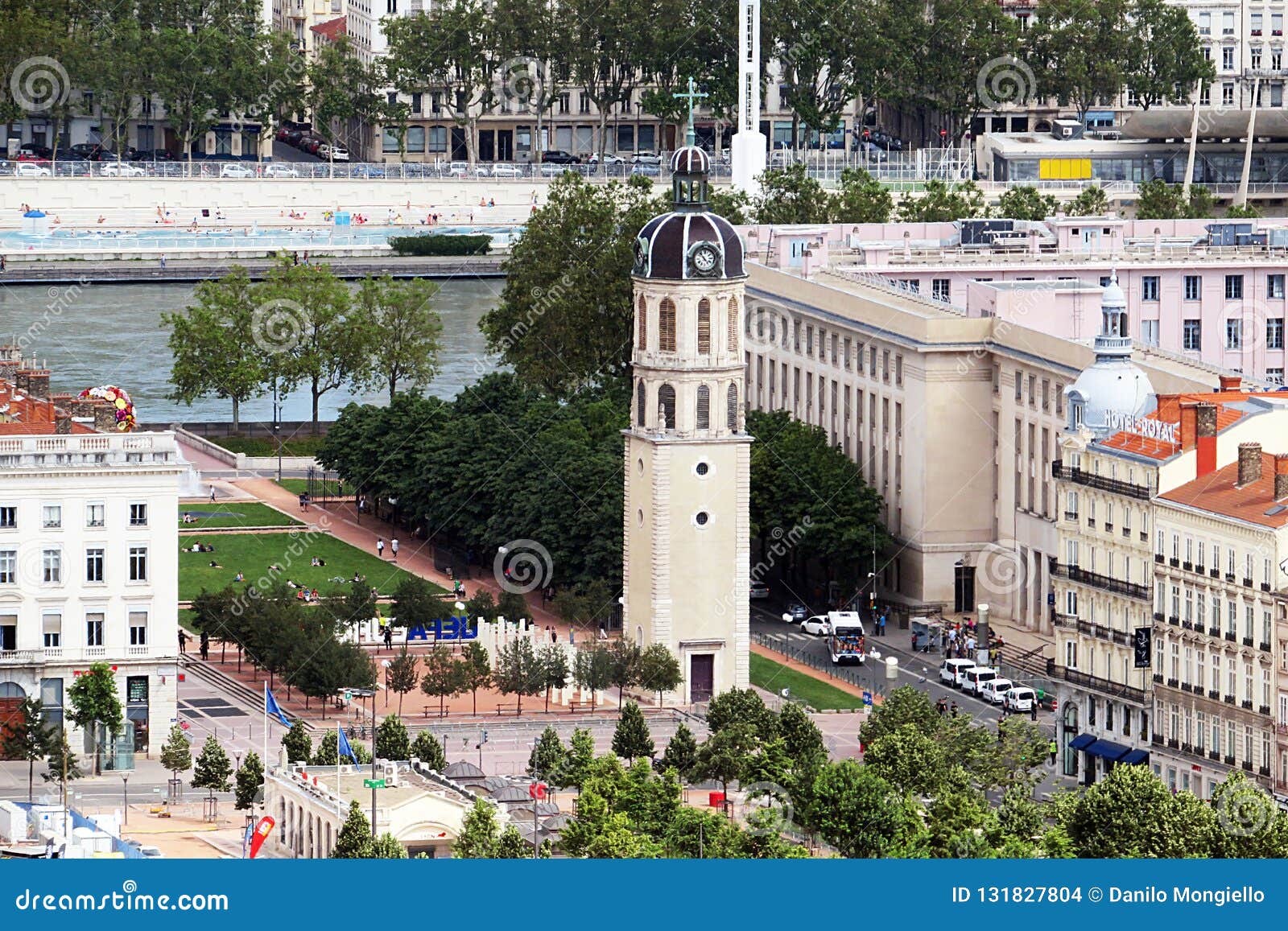 Lyon square editorial stock image. Image of main, tower - 131827804