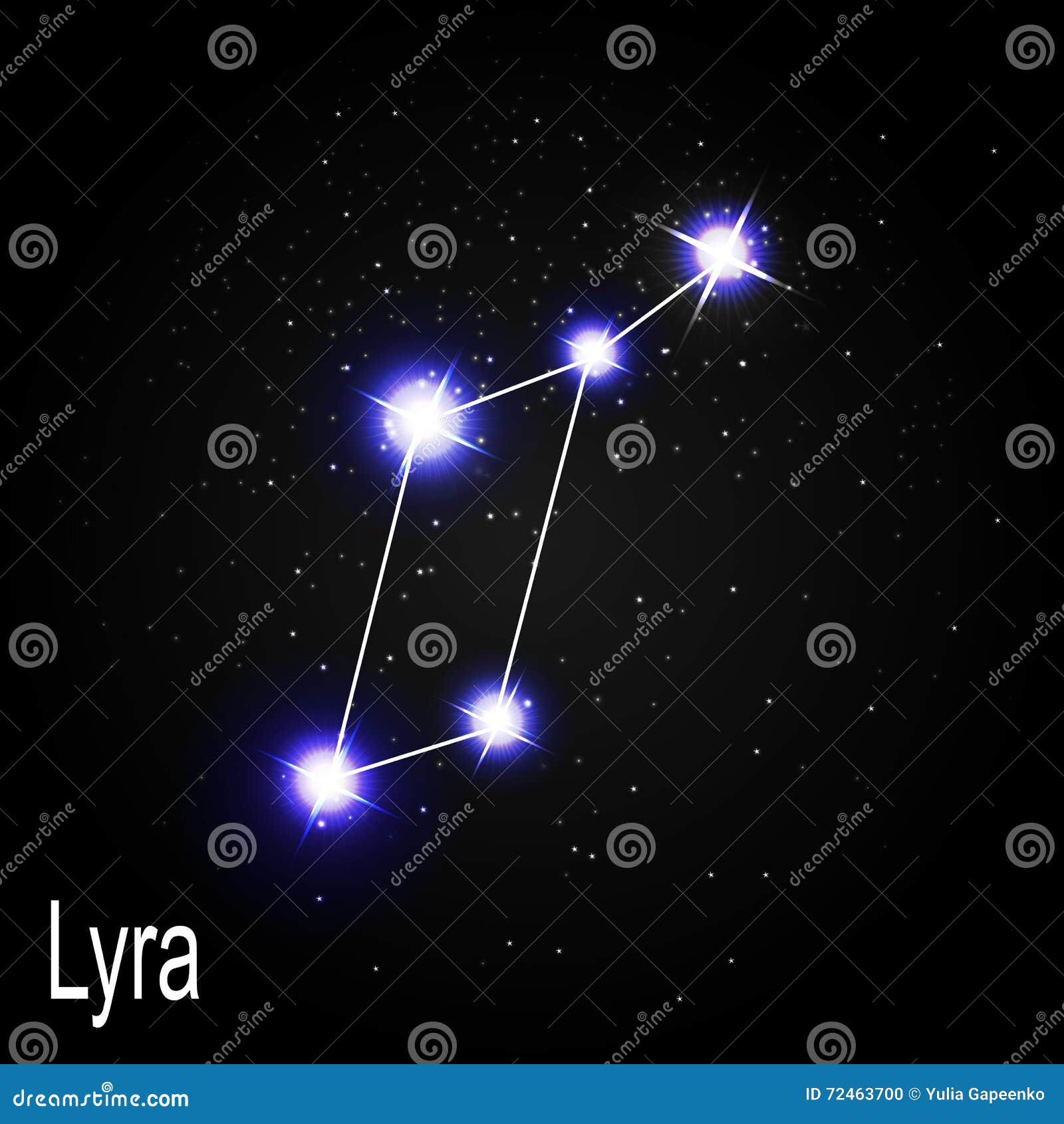 Lyra Constellation with Beautiful Bright Stars on the Background Stock ...