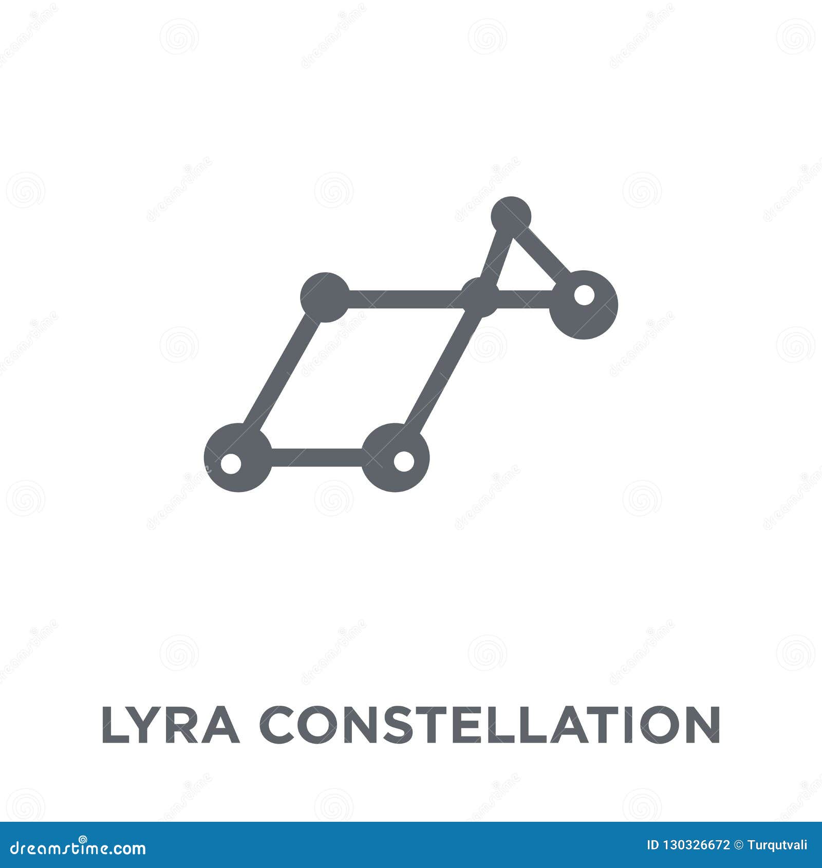 Lyra Constellation Vector Icon On White Background. Flat Vector Lyra ...