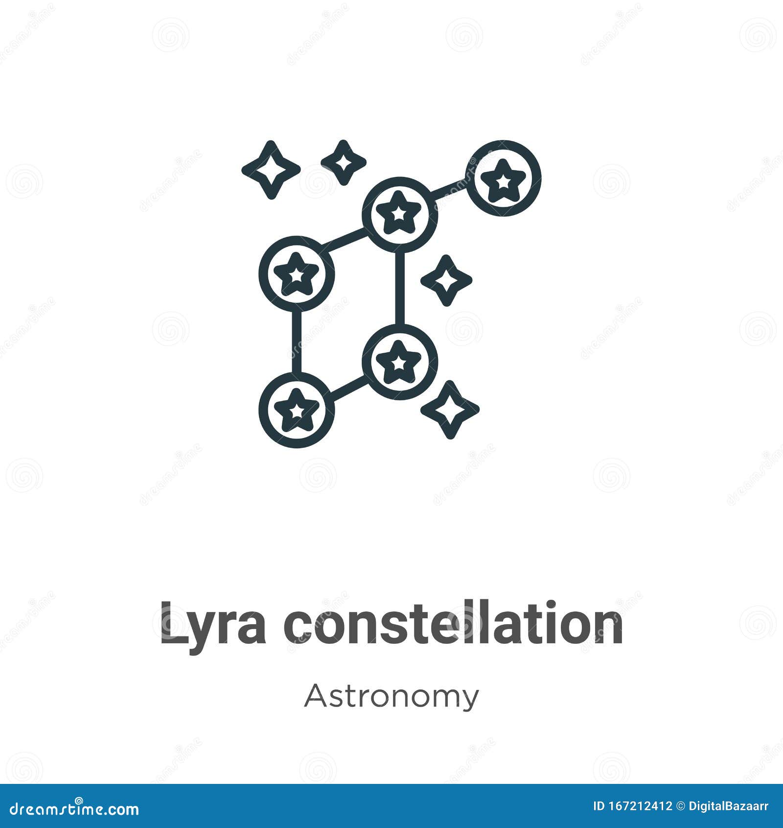 Lyra Constellation Vector Icon On White Background. Flat Vector Lyra ...
