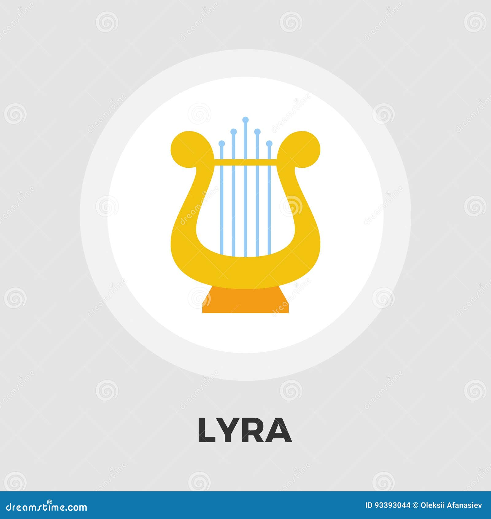 Lyra flat icon stock vector. Illustration of classical - 93393044