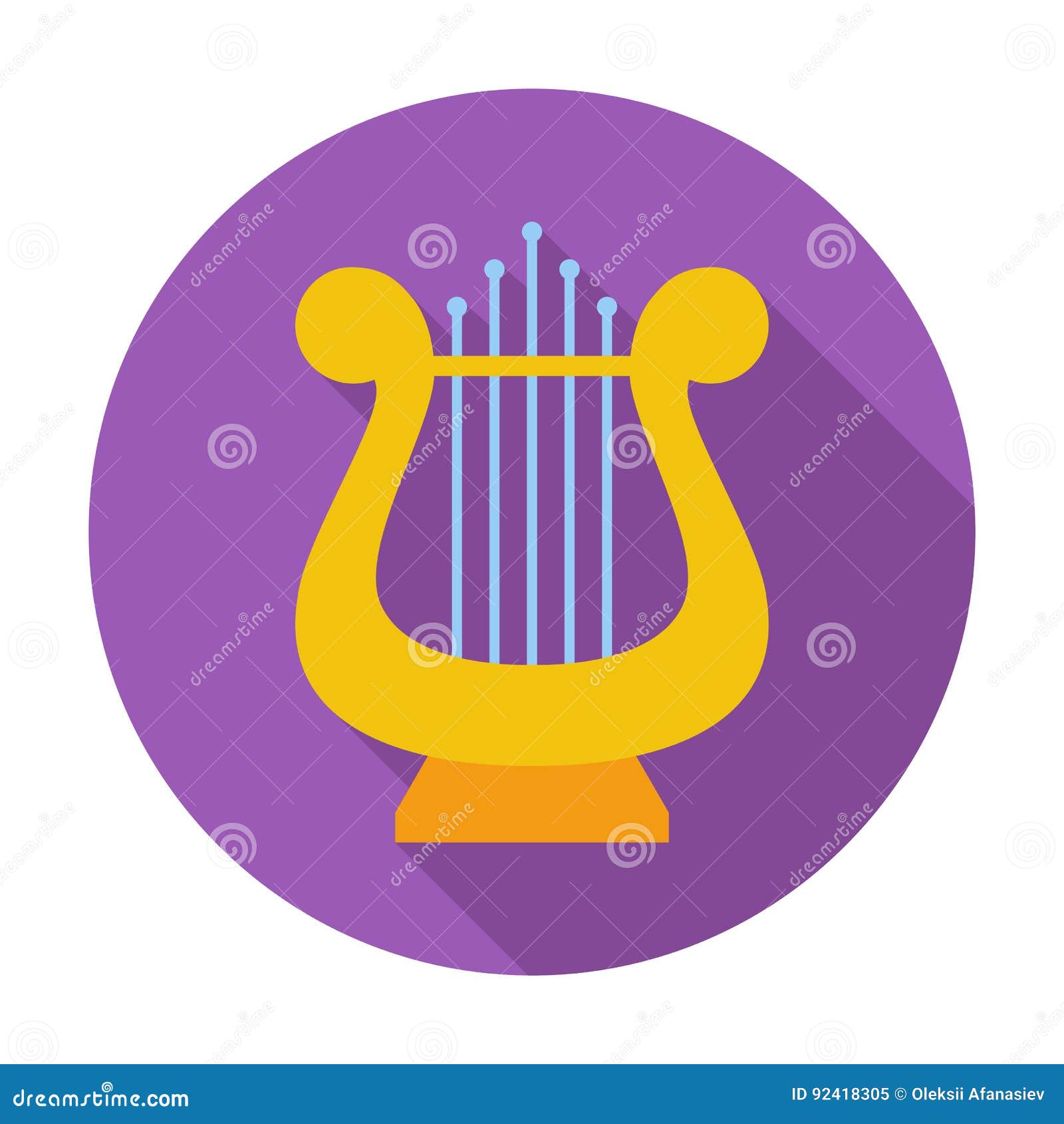 Lyra icon stock vector. Illustration of lyre, orange - 92418305