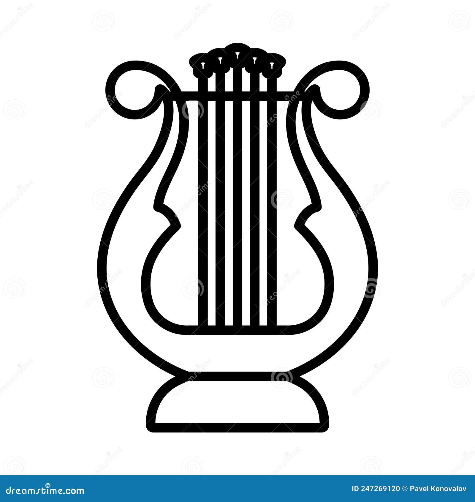 Lyre Icon stock vector. Illustration of melody, line - 247269120