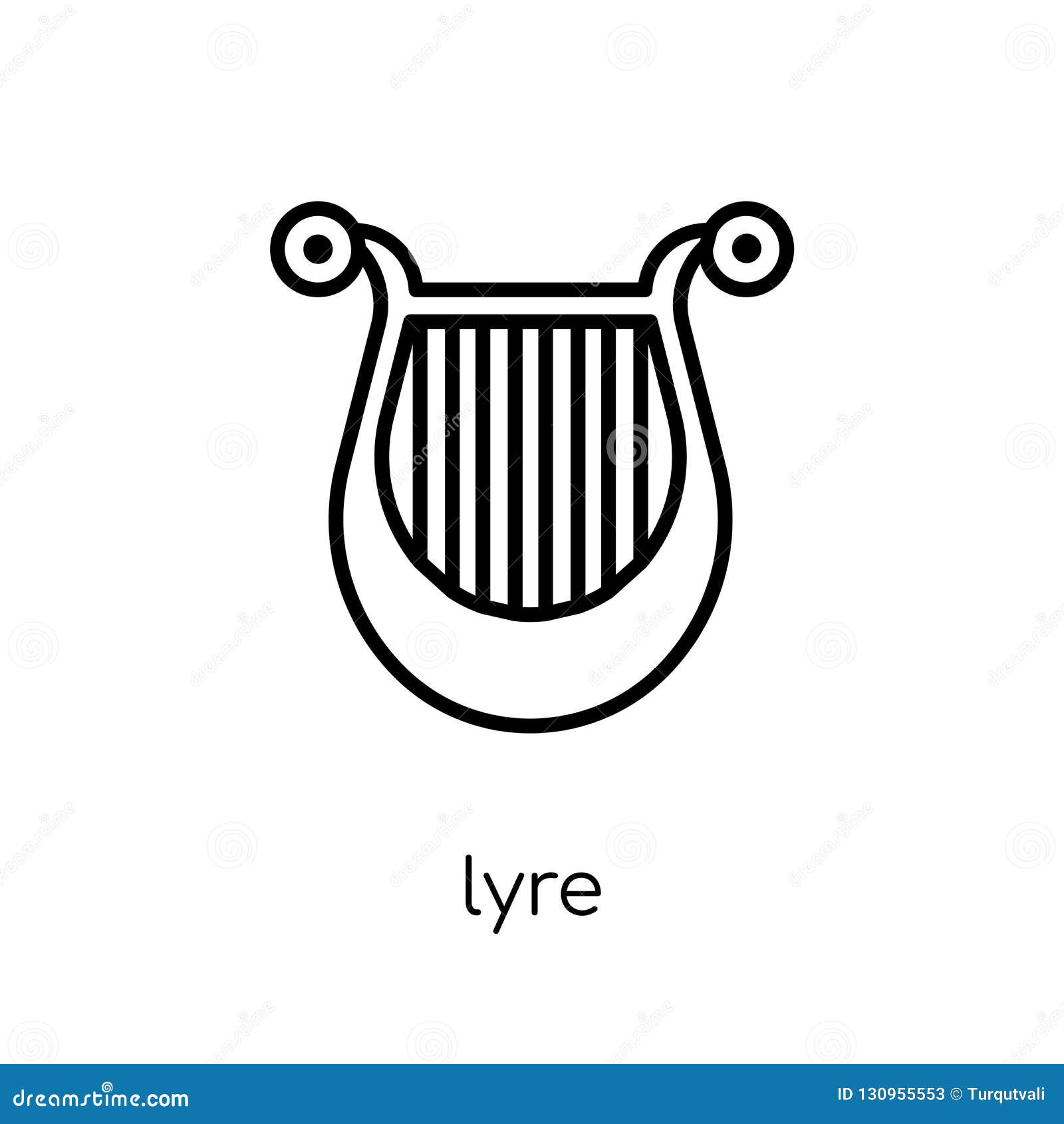 Lyre icon from collection. stock vector. Illustration of element ...