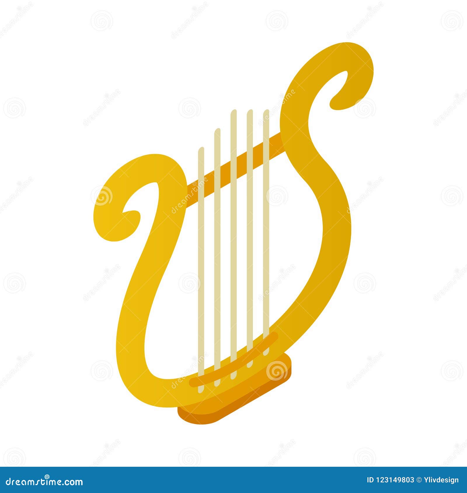 Lyre Icon in Isometric 3d Style Stock Illustration - Illustration of ...
