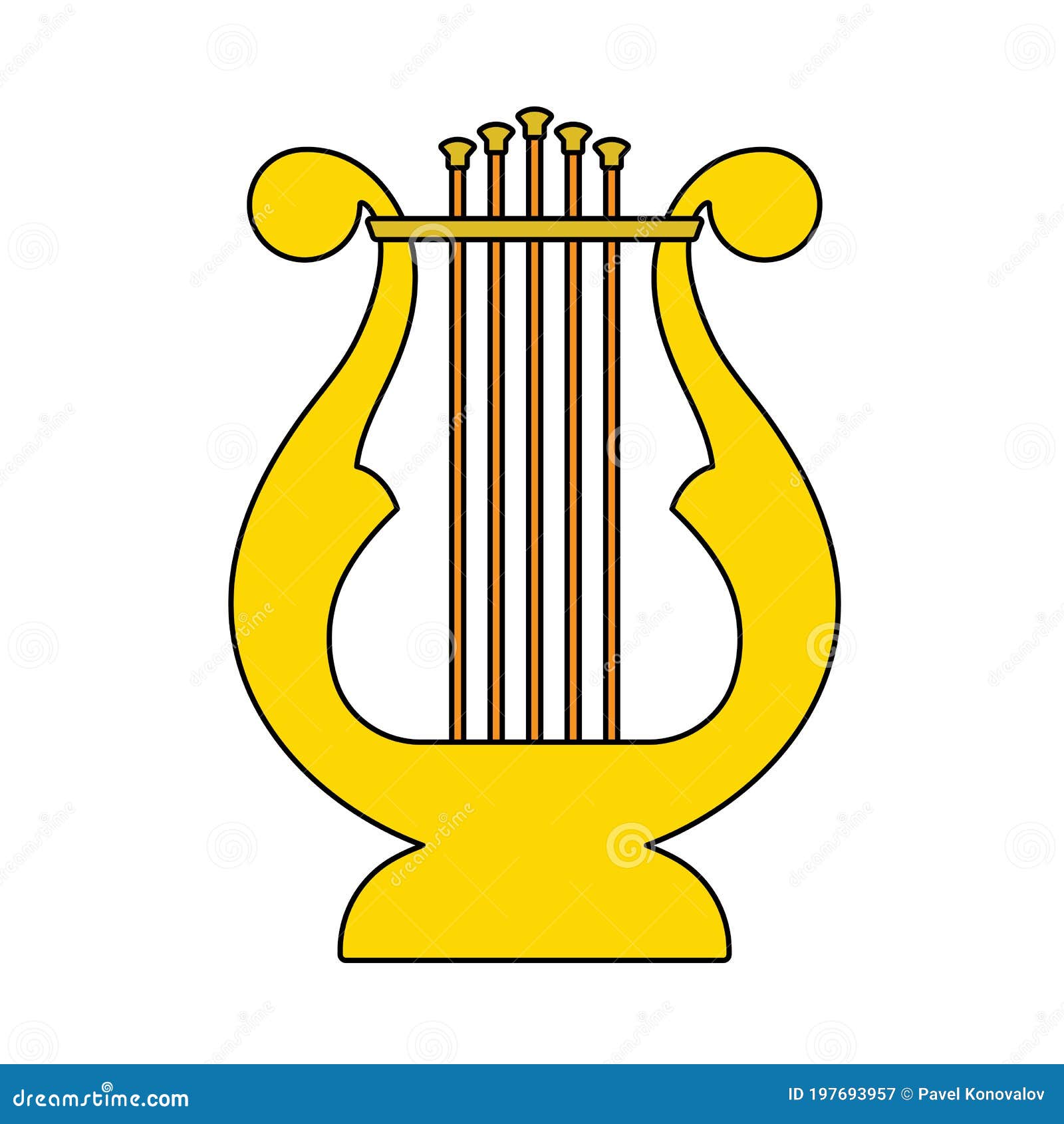 Lyre Icon stock vector. Illustration of music, vector - 197693957