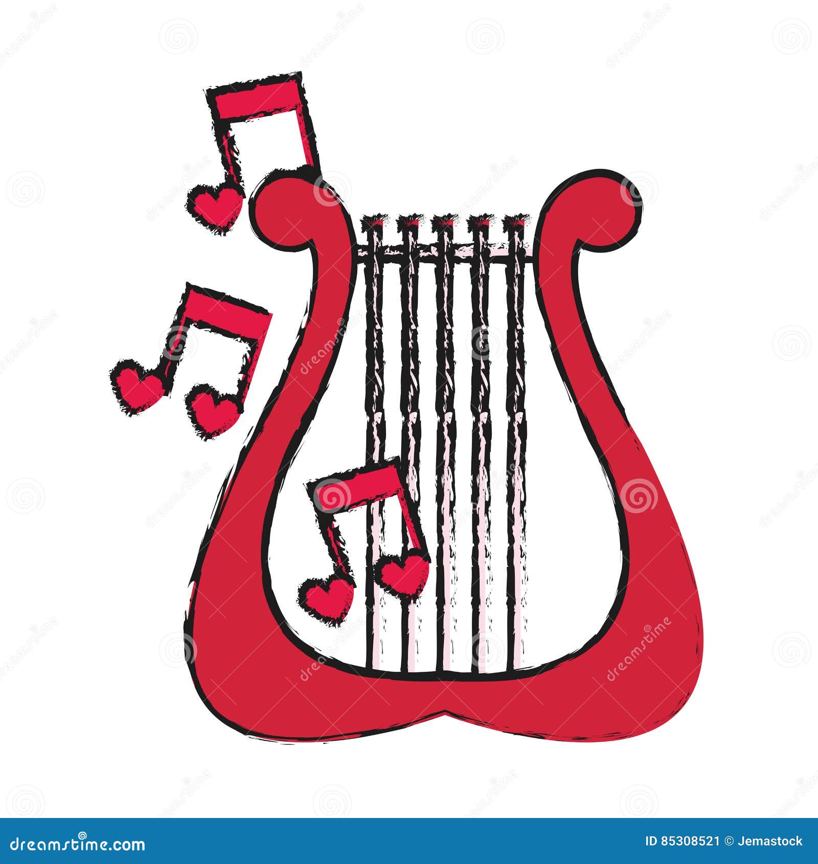 Lyre instrument icon stock vector. Illustration of graphic - 85308521