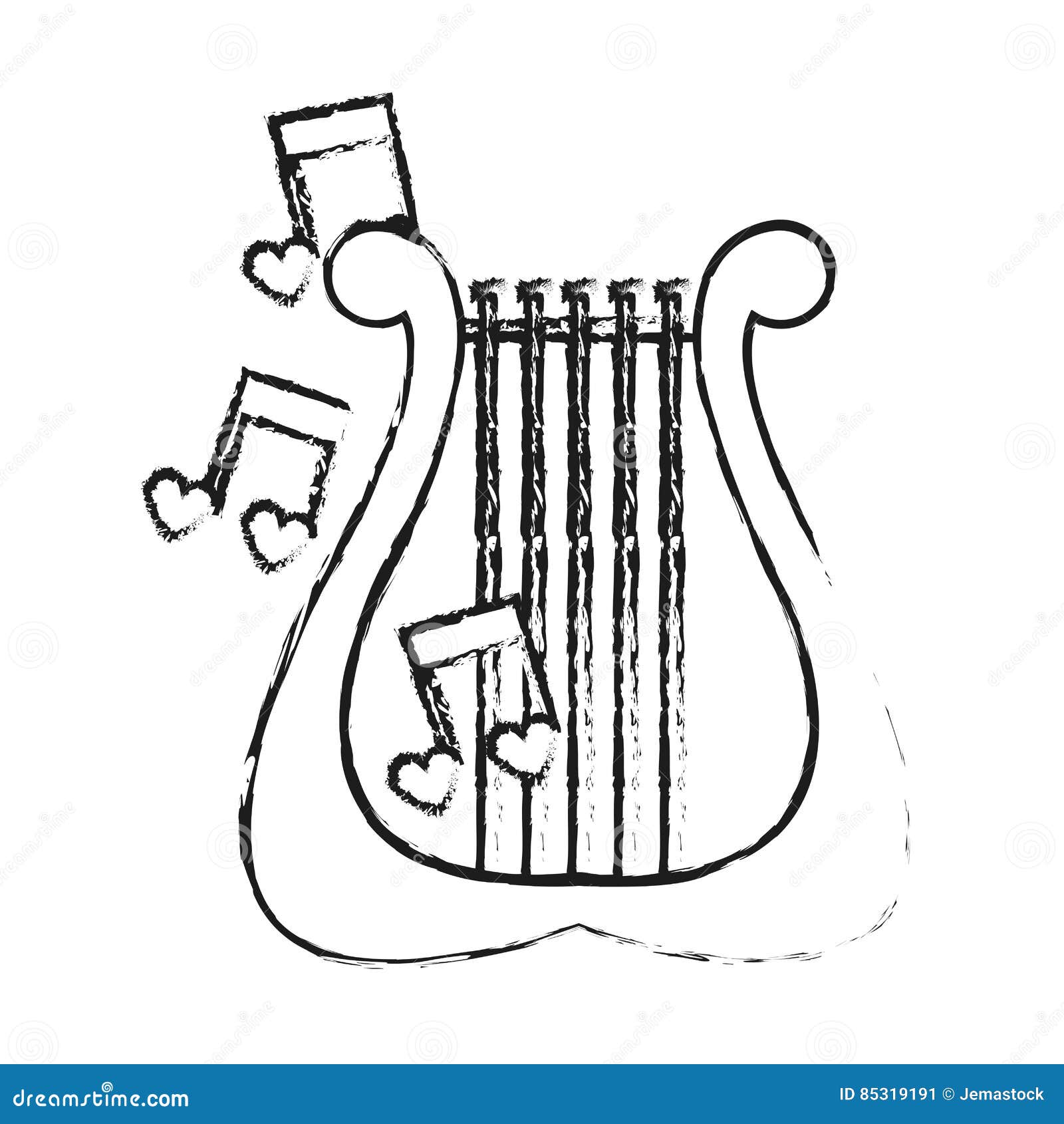 Lyre instrument icon stock vector. Illustration of disco - 85319191