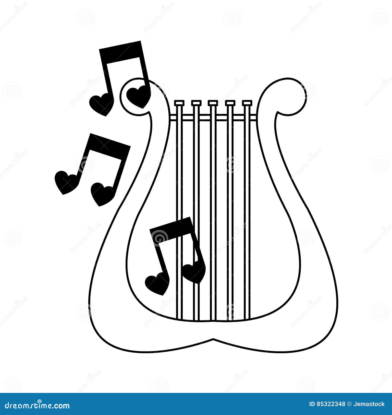 Lyre instrument icon stock vector. Illustration of music - 85322348