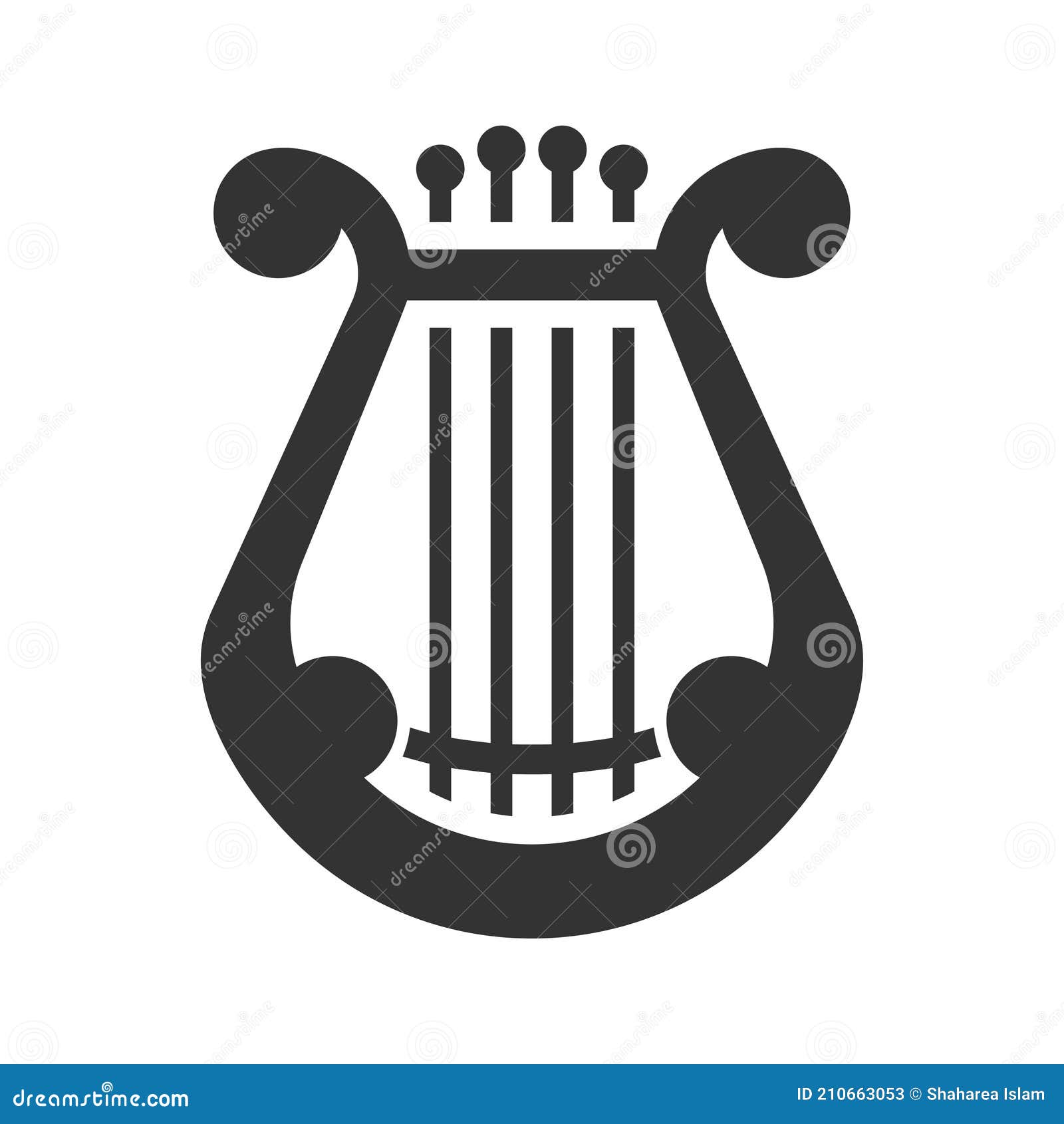 Lyre Musical Instrument Icon Stock Vector - Illustration of beautiful ...