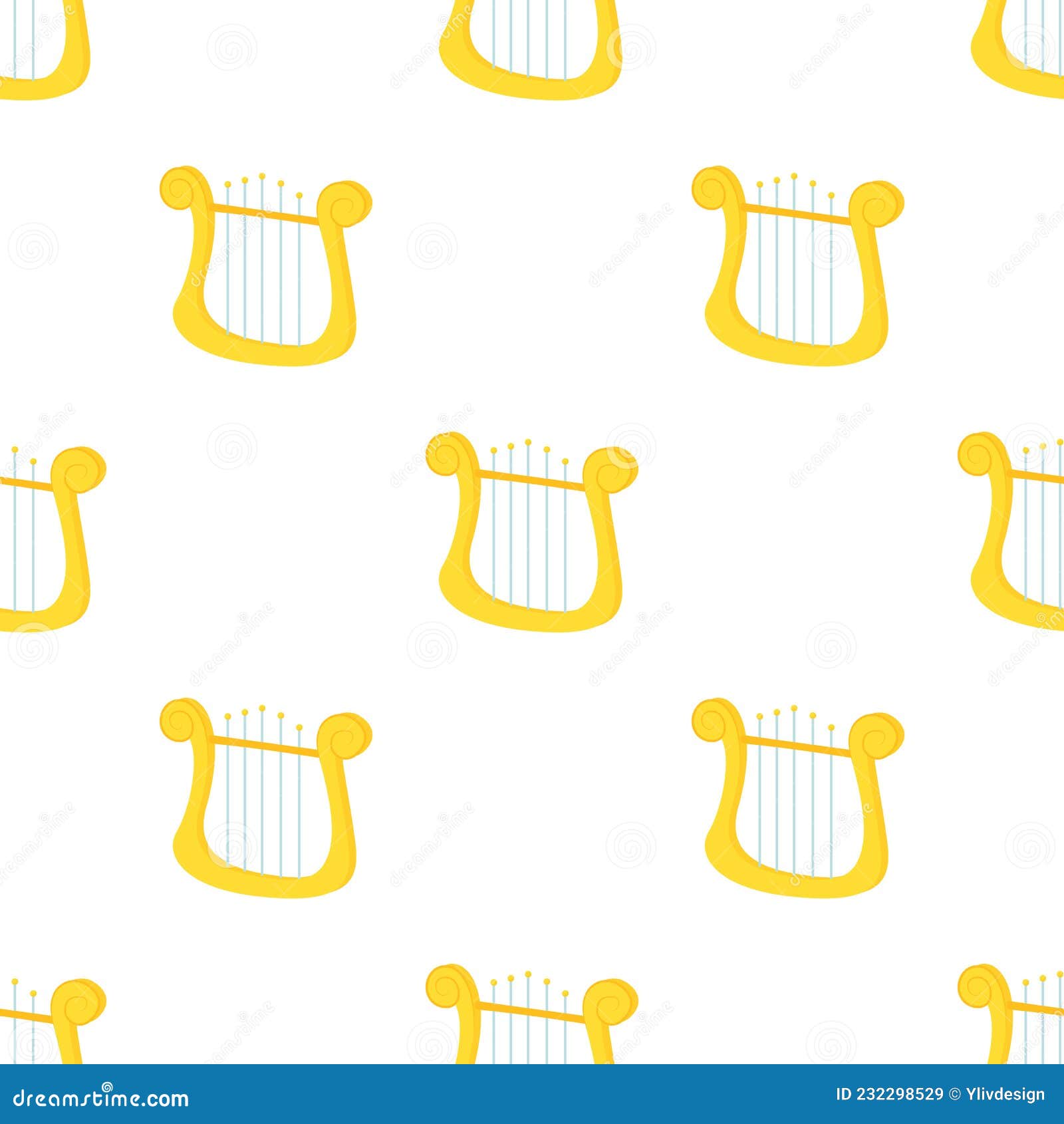 Lyre Pattern Seamless Vector Stock Vector - Illustration of greek ...