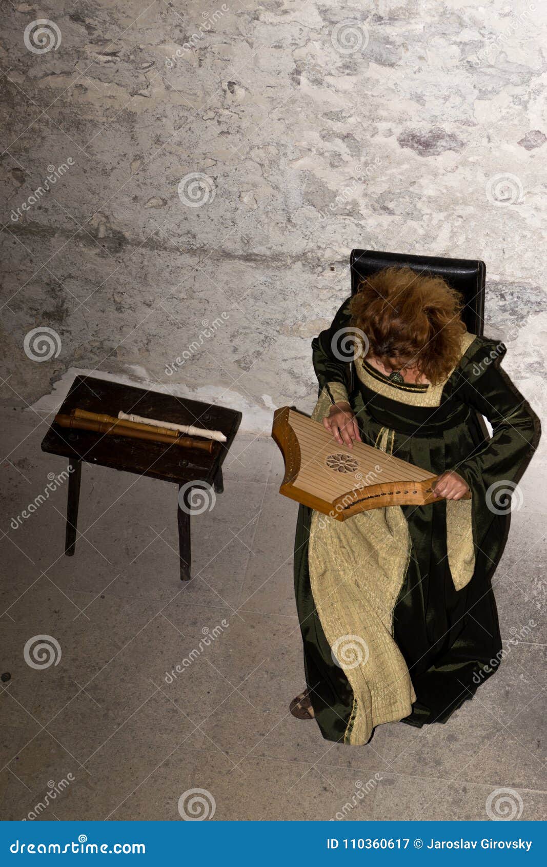 Lyre player editorial photography. Image of entertainment - 110360617