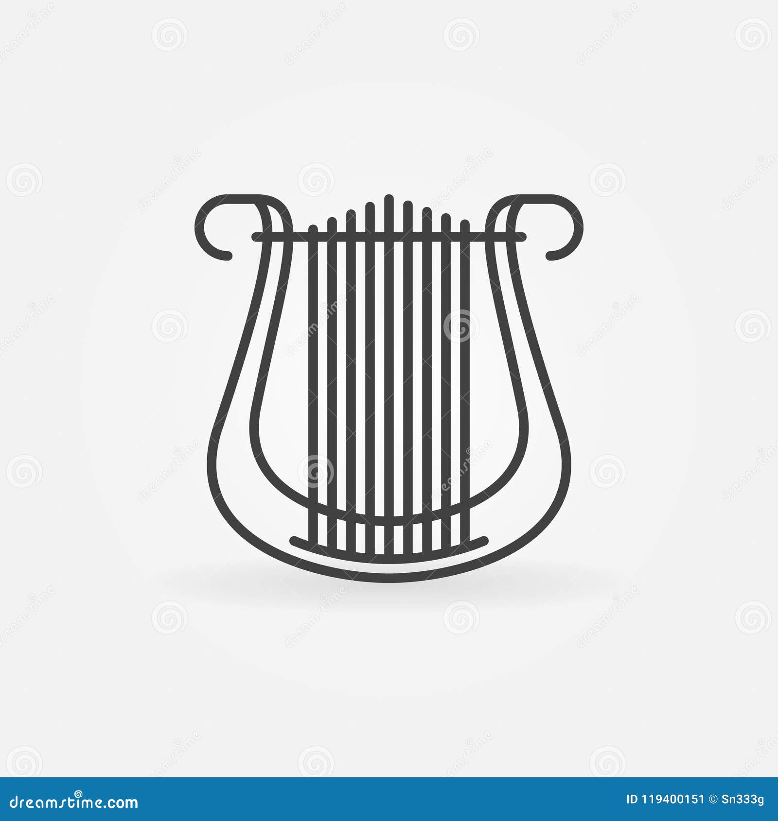 Lyre Vector Concept Icon in Thin Line Style Stock Vector - Illustration ...