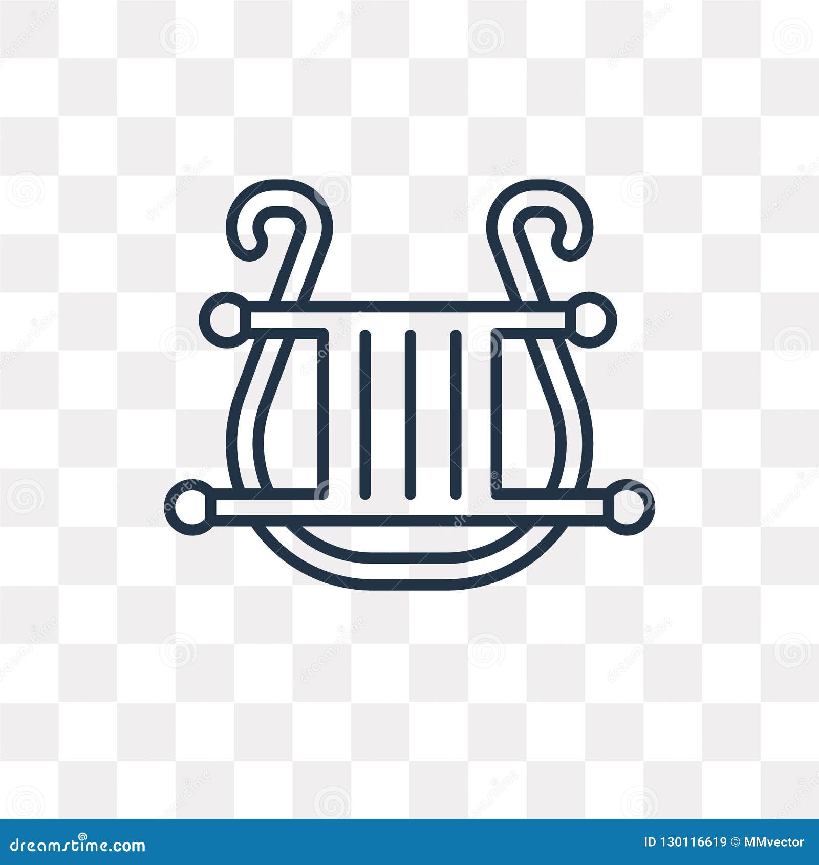 Lyre Vector Icon Isolated on Transparent Background, Linear Lyre Stock ...