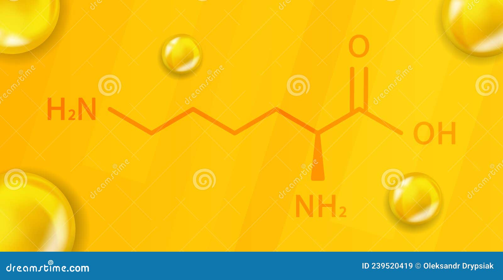 Lysine Chemical Formula. Lysine 3D Realistic Chemical Molecular ...