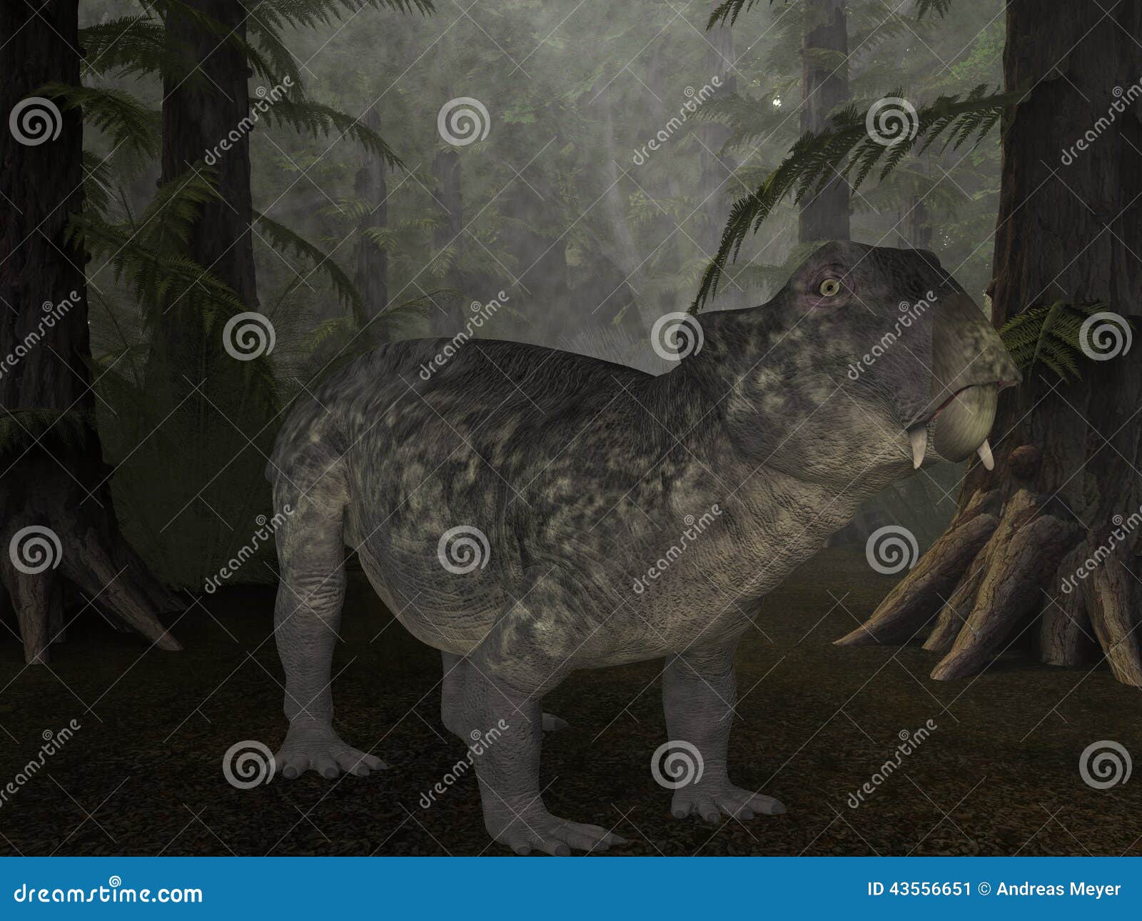 Lystrosaurus- 3D Dinosaur stock illustration. Illustration of jurassic ...