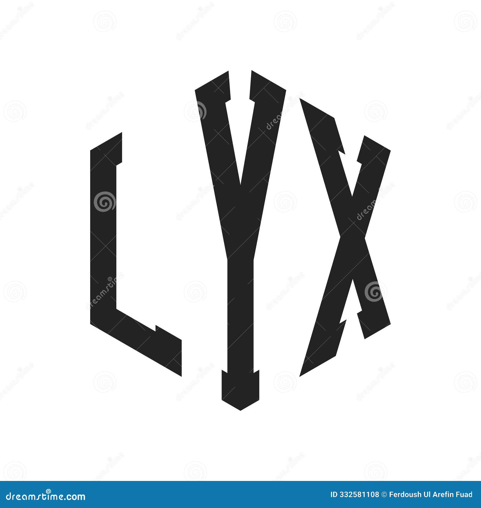 LYX Logo Design. Initial Letter LYX Monogram Logo Using Hexagon Shape ...