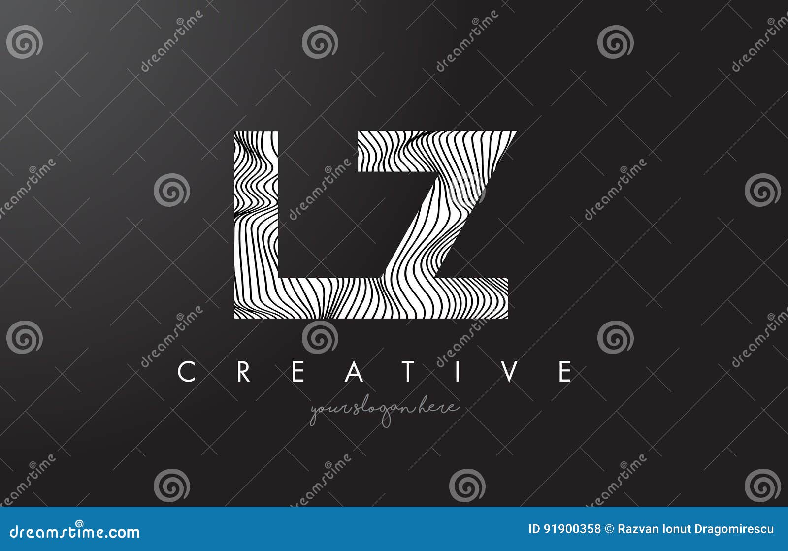 LZ L Z Letter Logo with Zebra Lines Texture Design Vector. Stock Vector ...
