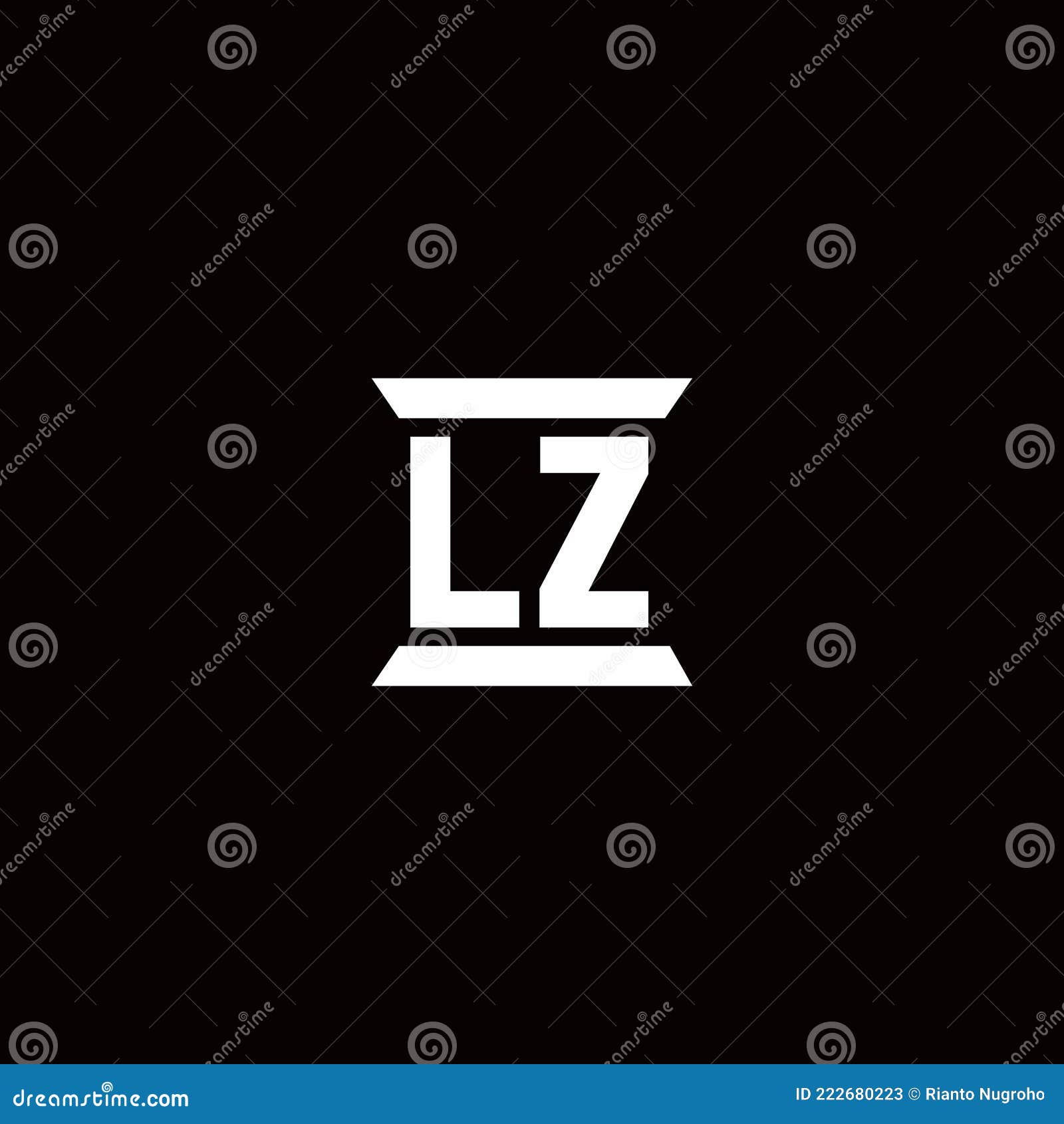 LZ Logo Monogram with Pillar Shape Designs Template Stock Vector ...