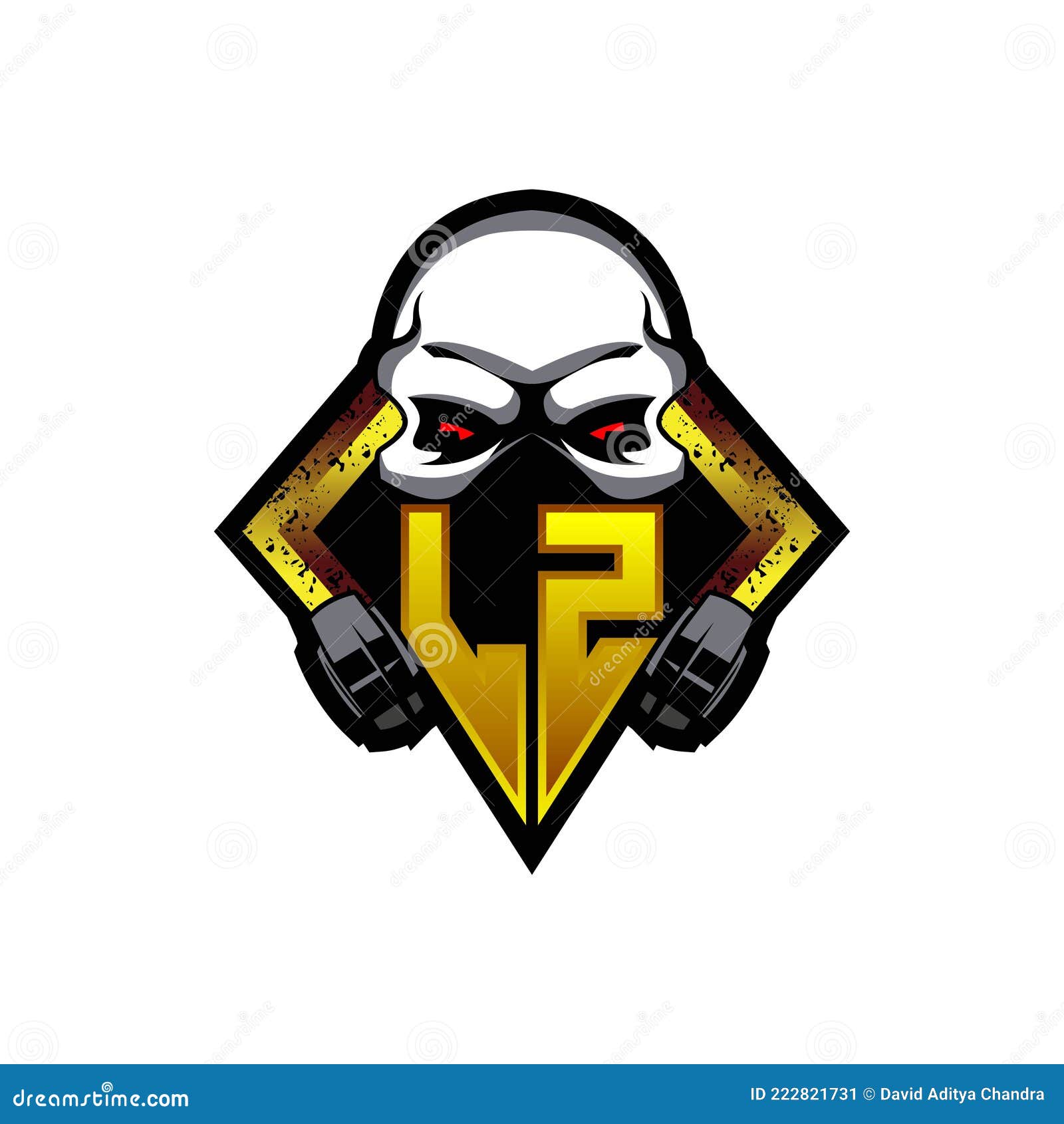 LZ Logo Monogram with Skull Shape Designs Template Stock Vector ...