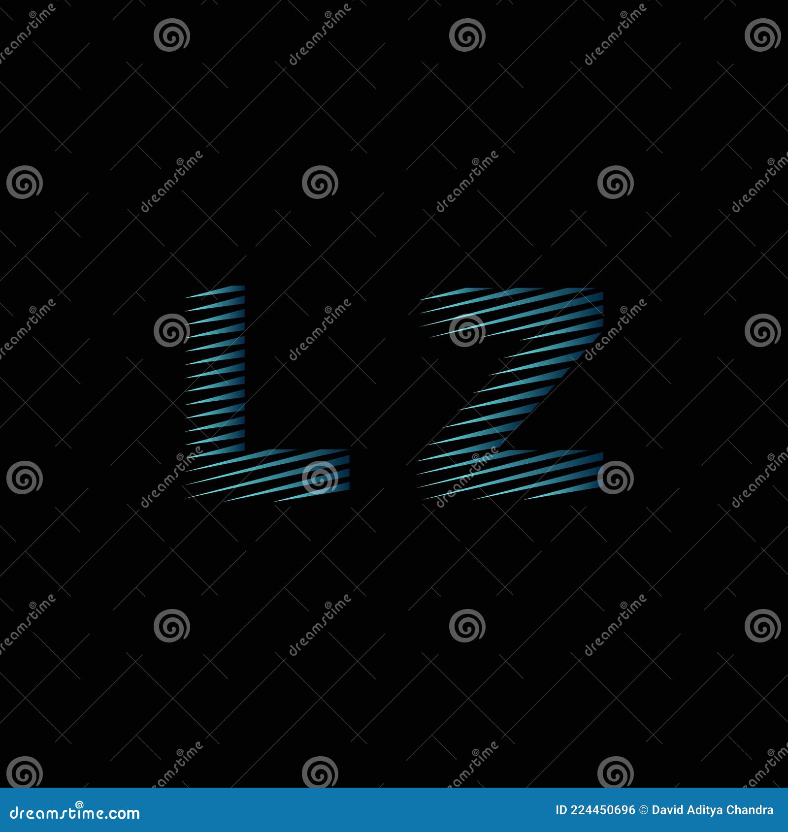 LZ Monogram Lines Style Blue Light Vector Stock Vector - Illustration ...