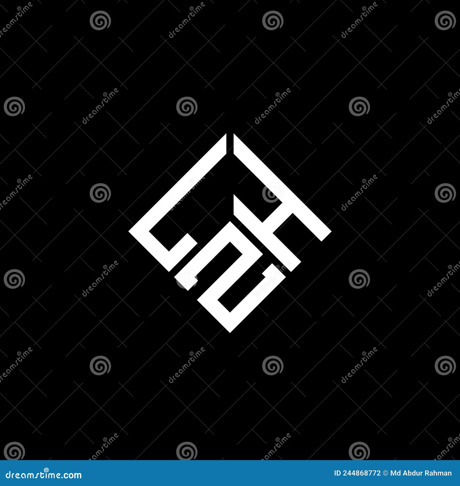 LZH Letter Logo Design on Black Background. LZH Creative Initials ...